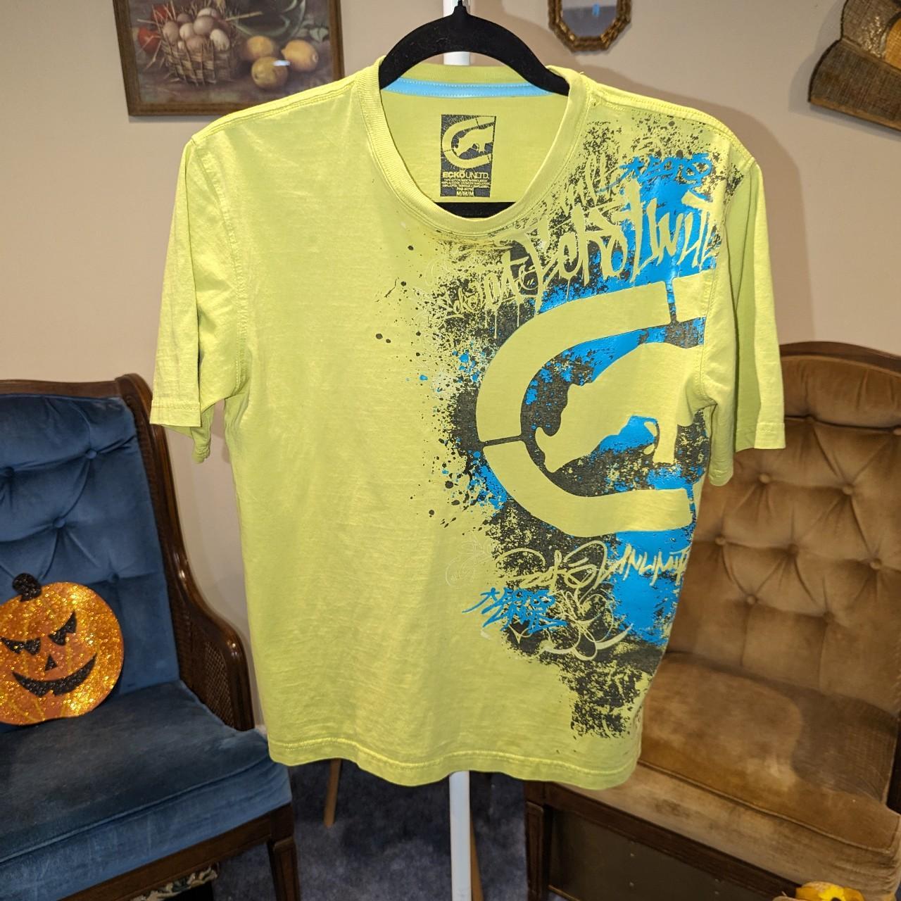 2000s lime green Ecko Unlimited tee shirt $7 in... - Depop