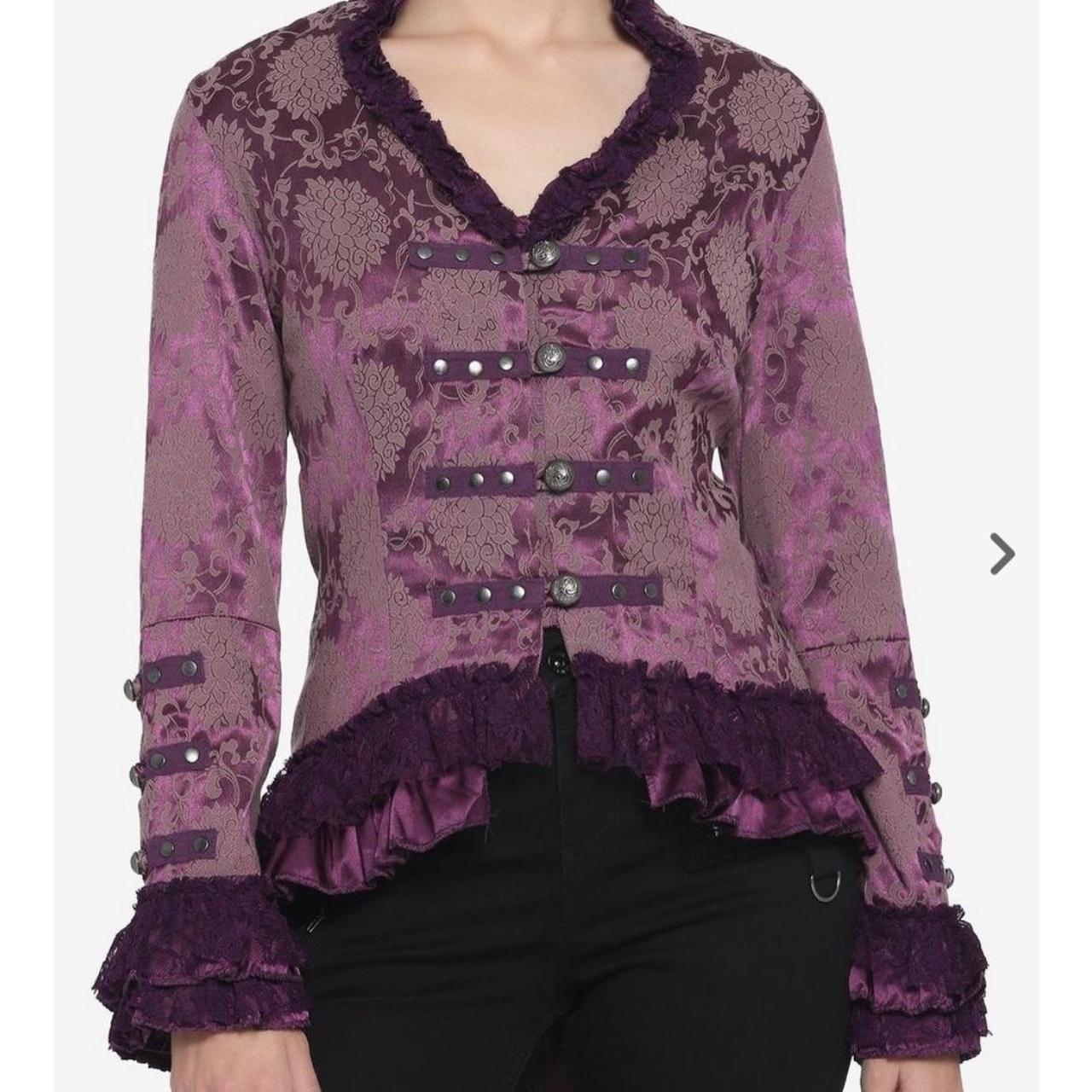 Hearts and roses brocade jacket size xl uk 16-18... - Depop