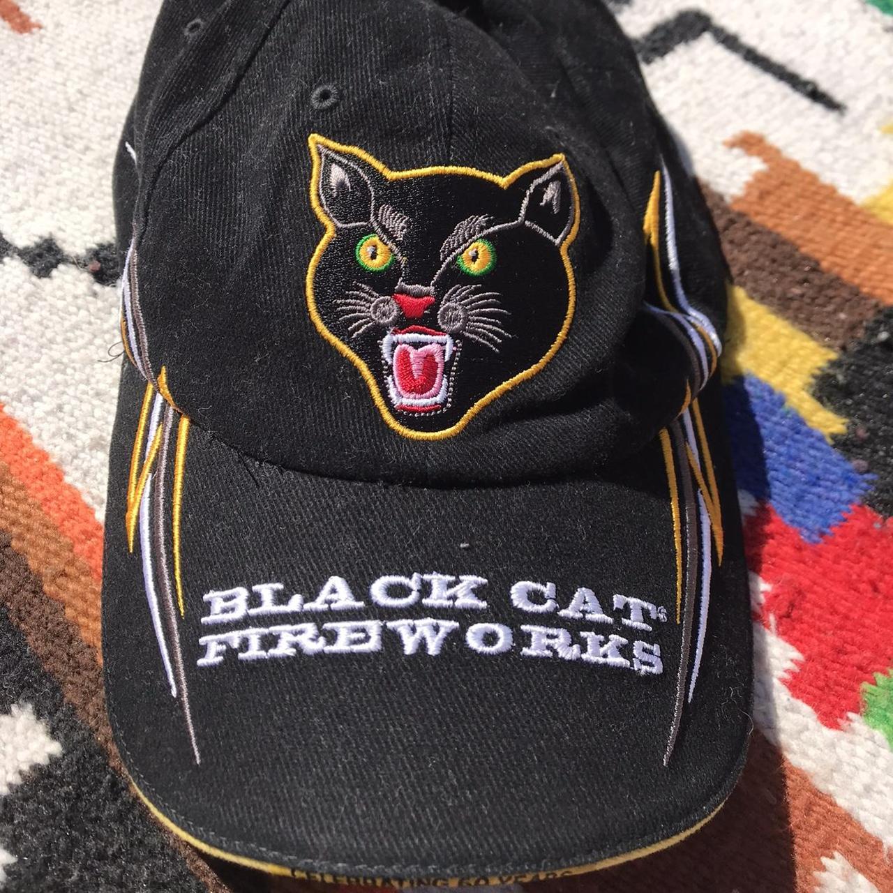 Black Corduroy Black Cat Fireworks Cap Super nice... - Depop