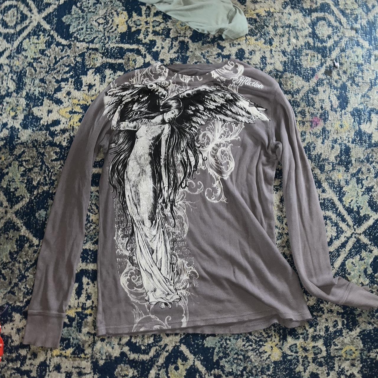 angel affliction long sleeve **SEND OFFERS** size... - Depop