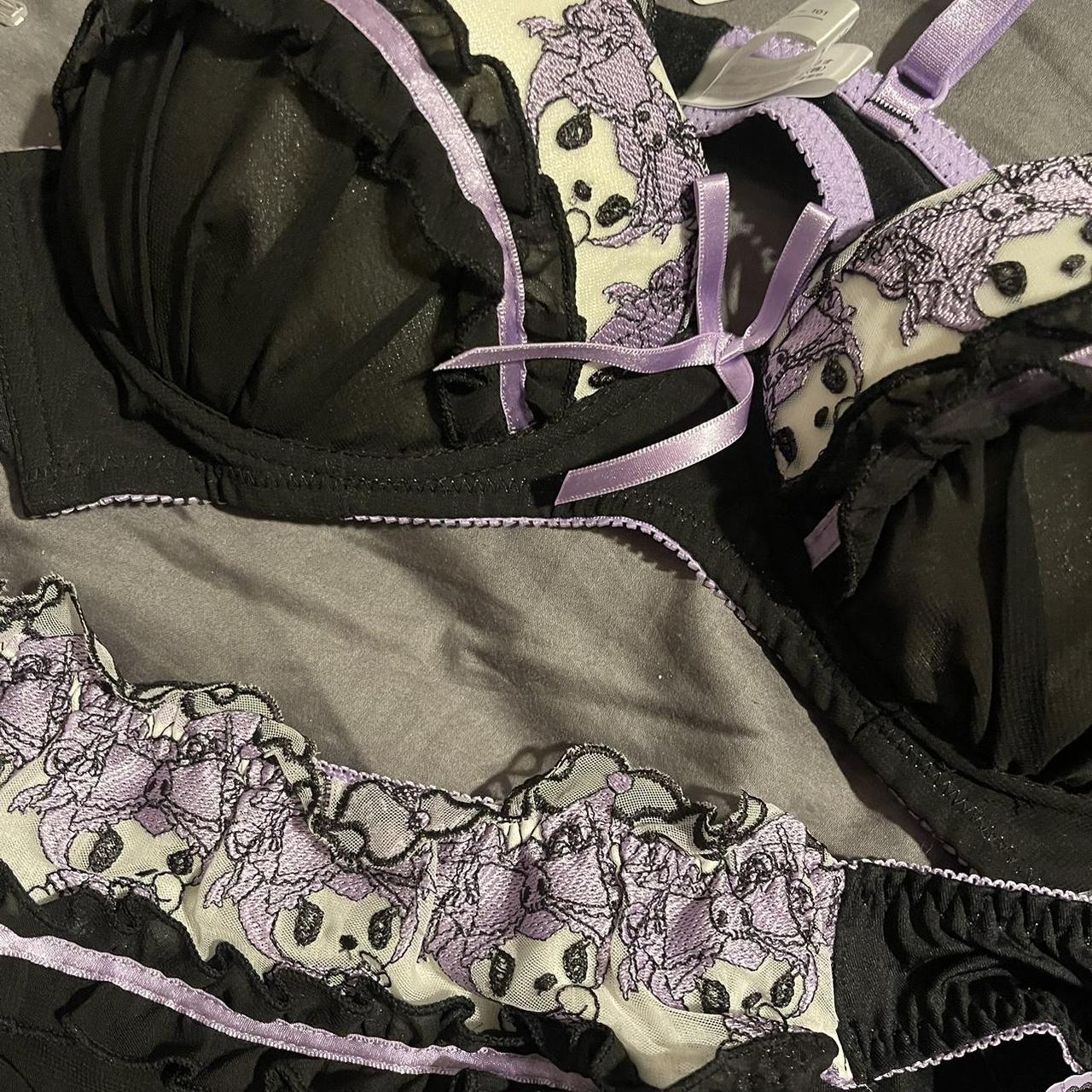 Sanrio official kuromi bra and panty set Bra Size:... | Depop