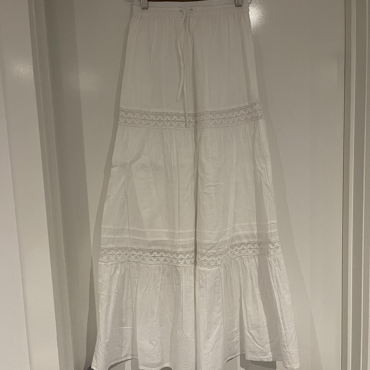 Old glassons white flowy skirt Size 6 #trending #skirts - Depop