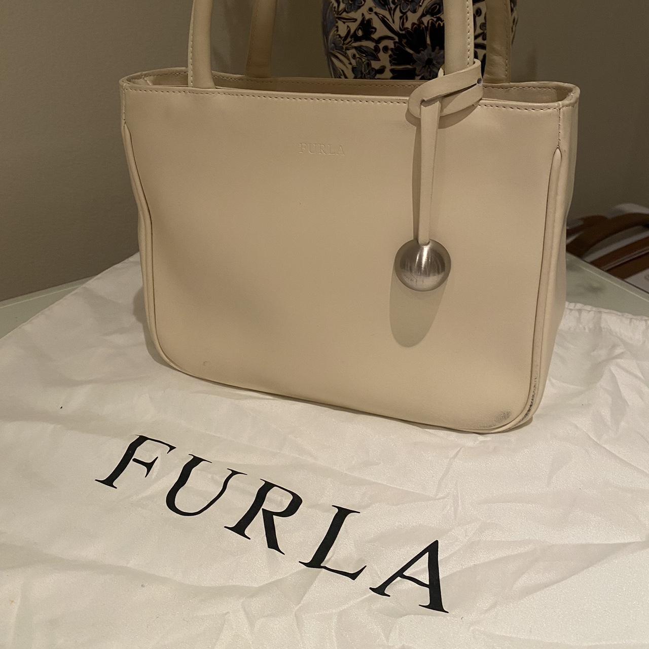 FURLA - White Genuine Leather Tote Bag *Contains... - Depop