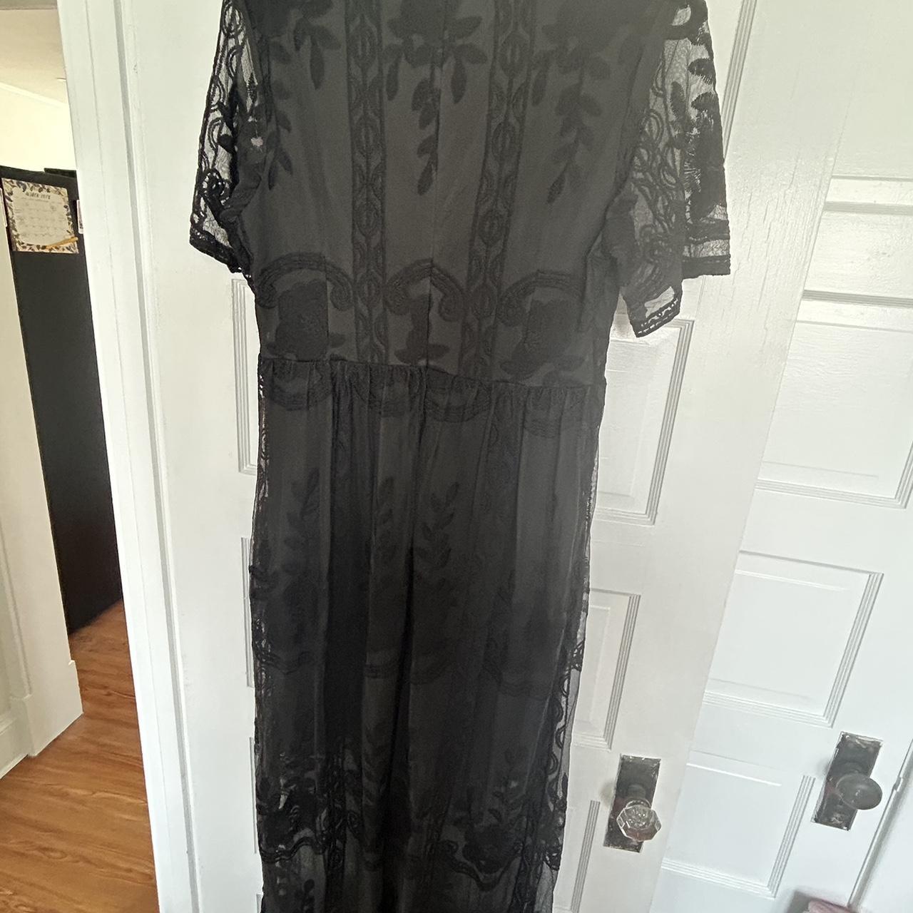 shein 0XL black lace maxi dress - Depop