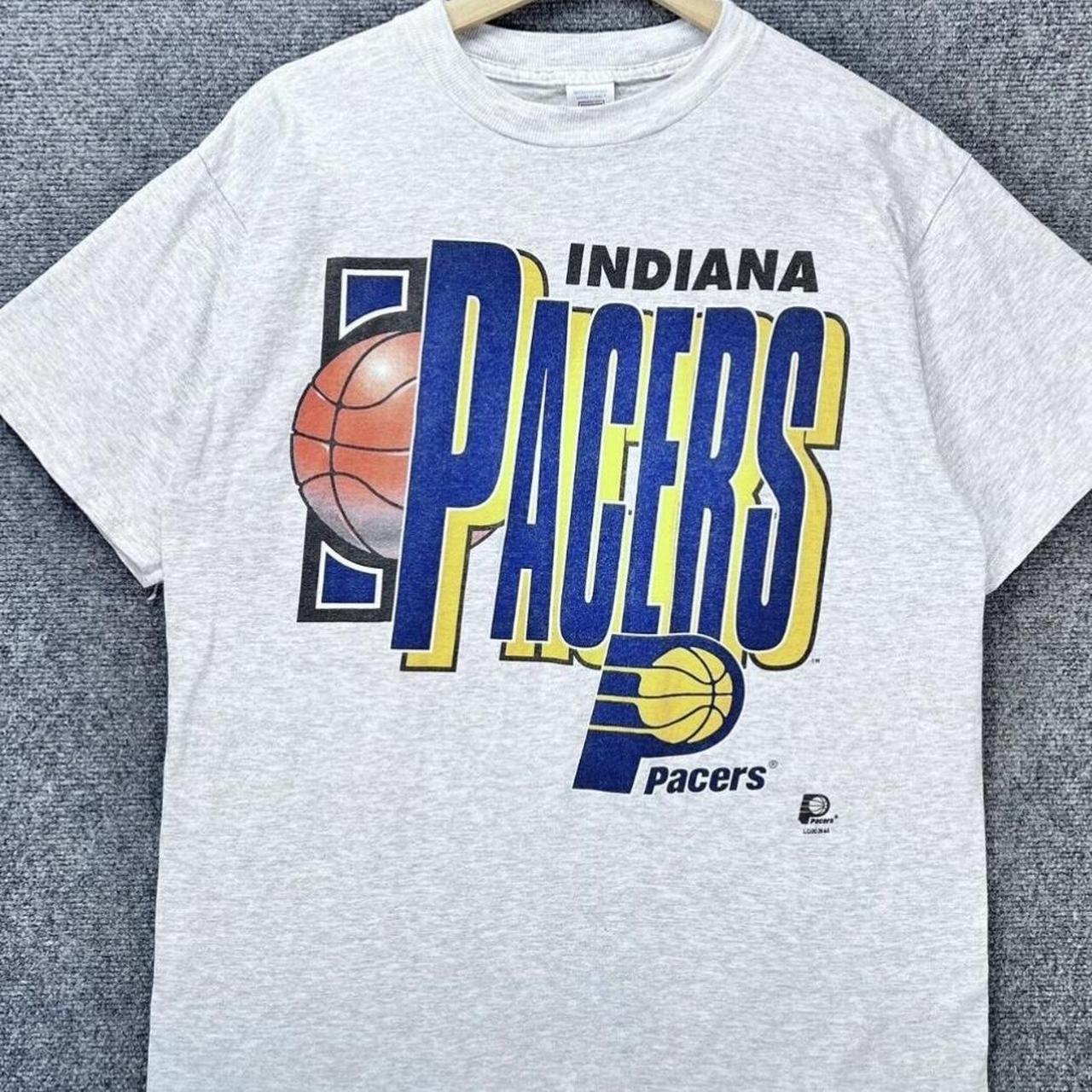 Vintage Indiana Pacers Shirt Mens Large Gray 90s NBA... - Depop