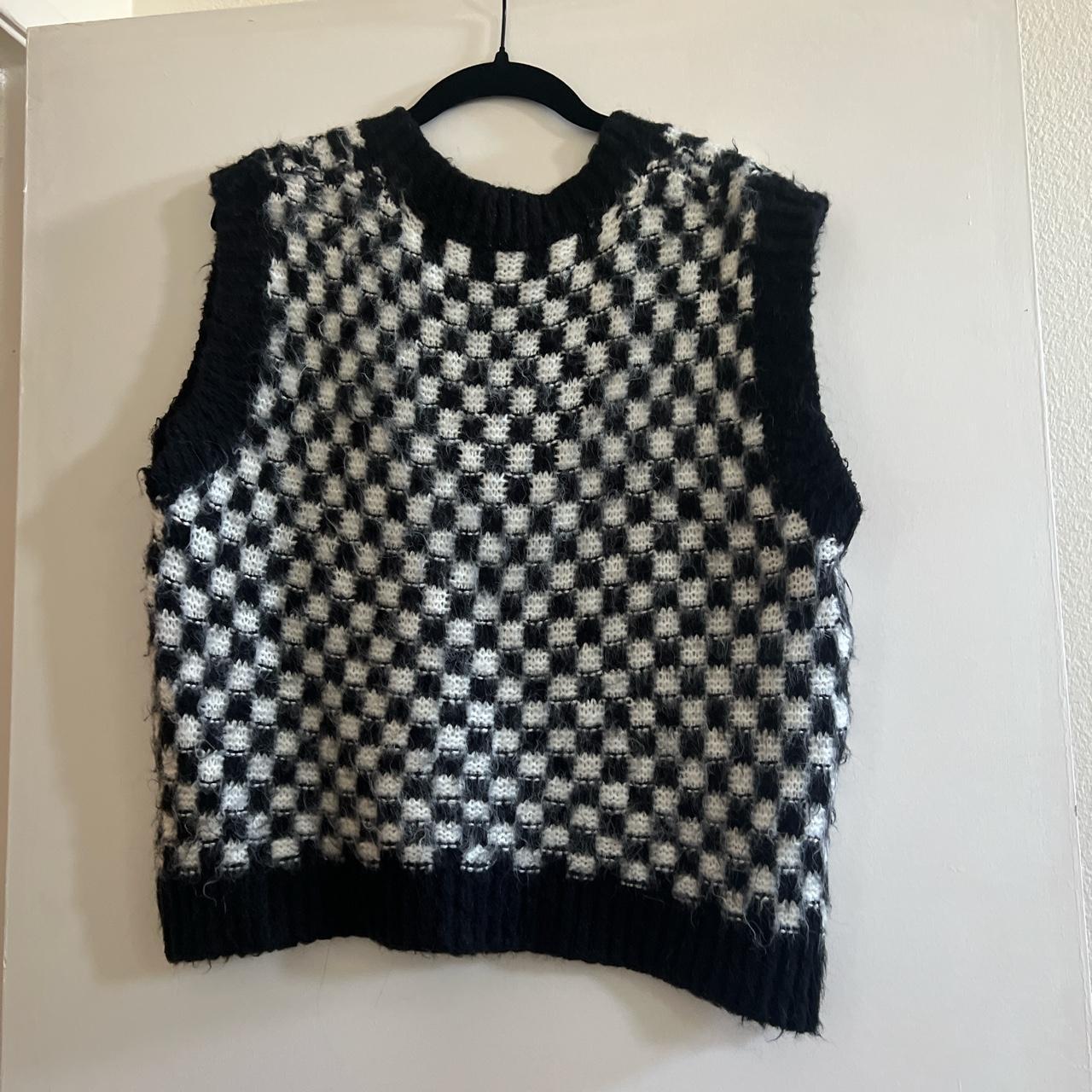 Black and white checkered vest. Really cute piece.... - Depop