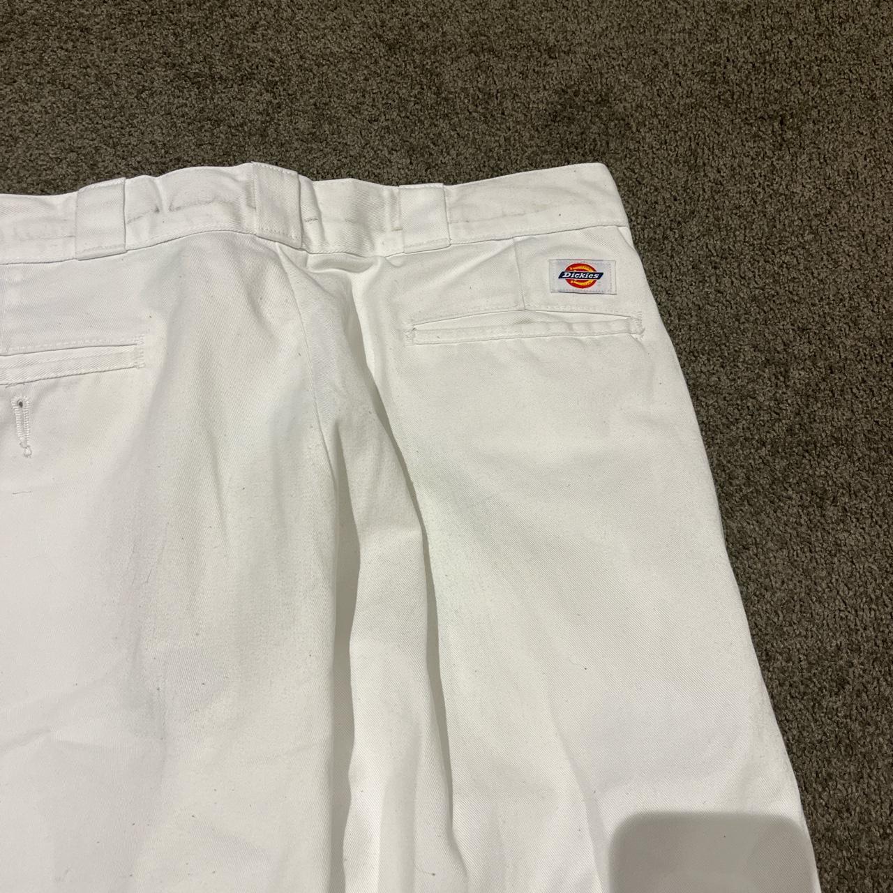 dickies original fit white pants size 38x32 worn a... - Depop