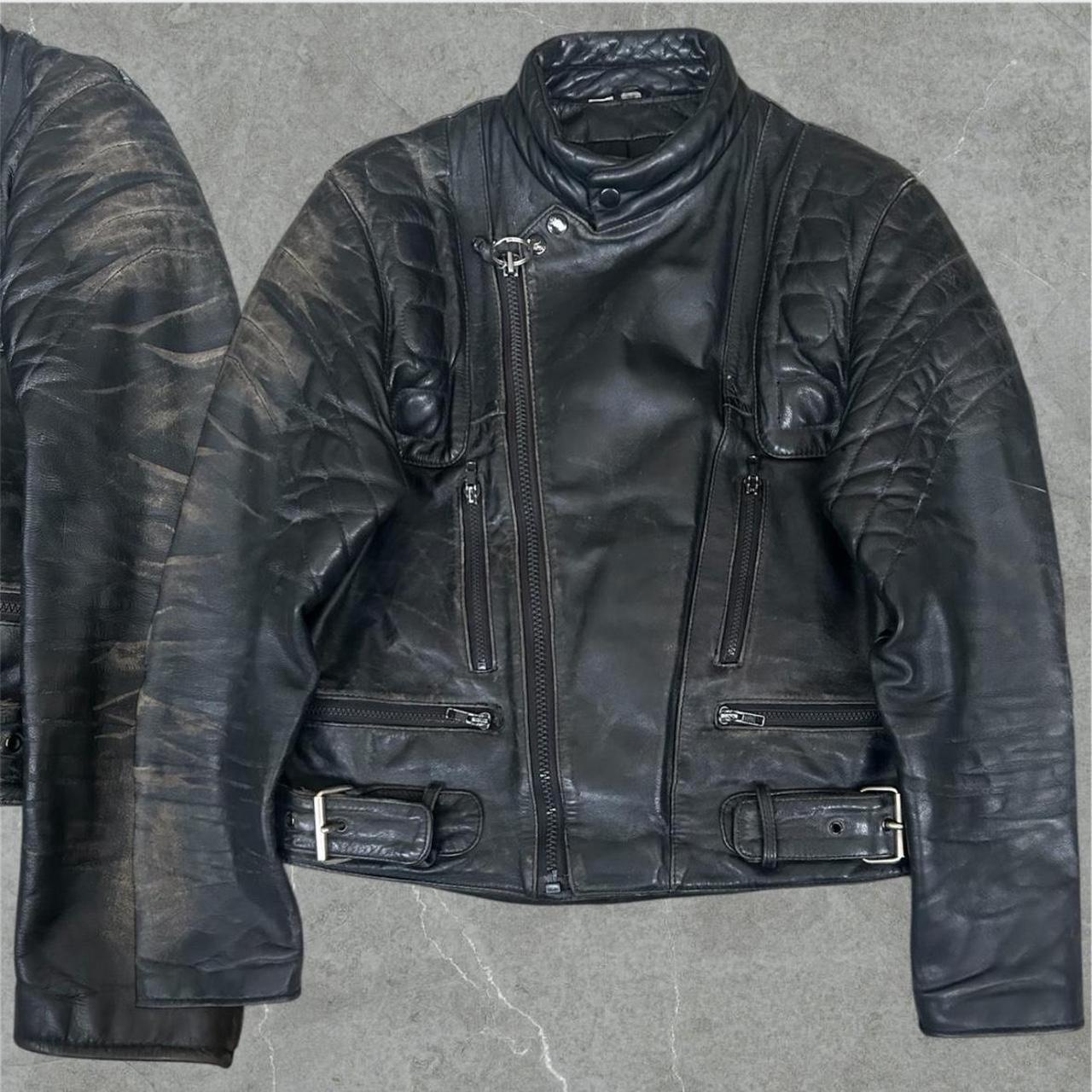 faded Open Road Japanese leather jacket Size 38... | Depop