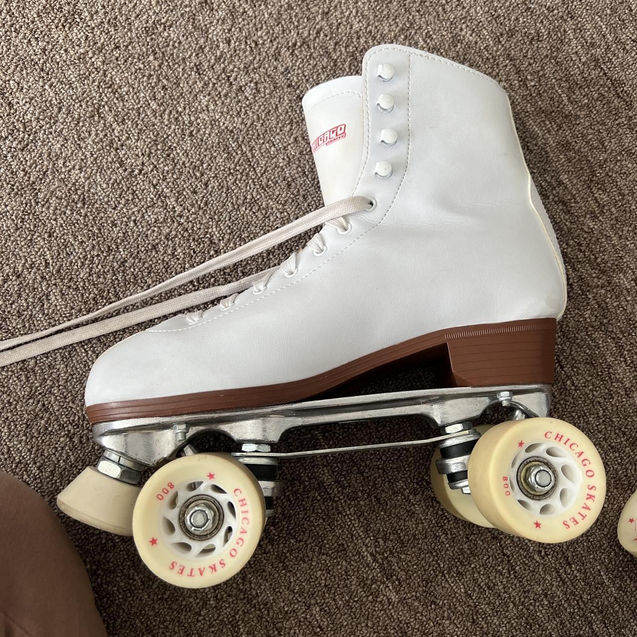 Chicago white roller skates #rolledskates... - Depop