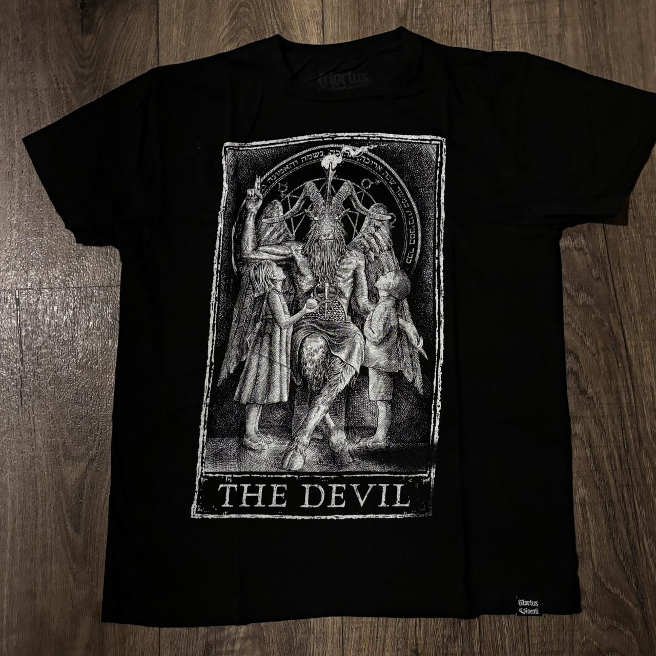 Death metal style devil shirt. Size large. Send... - Depop