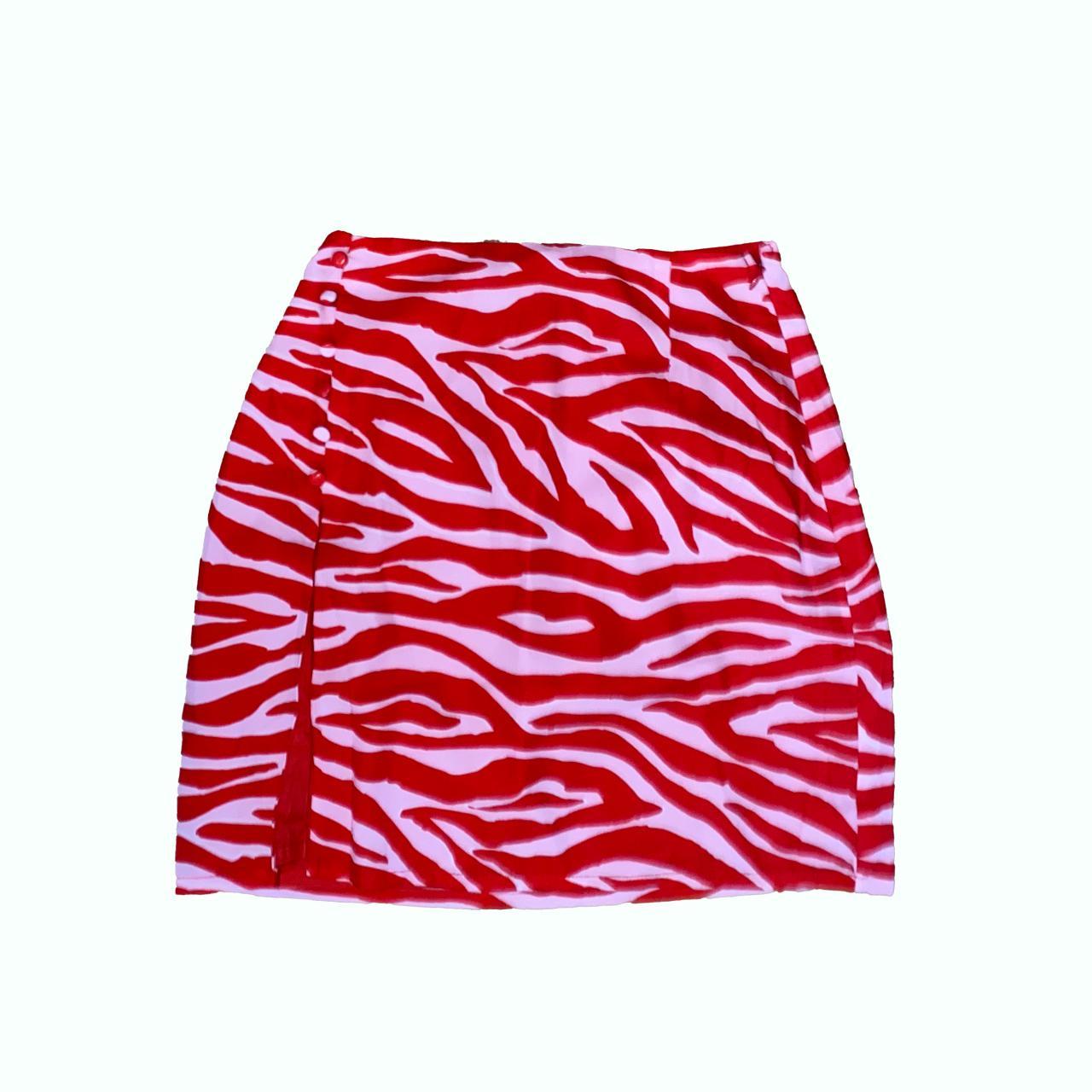 Red And Pink Mini Skirt From Beginning Boutique Depop