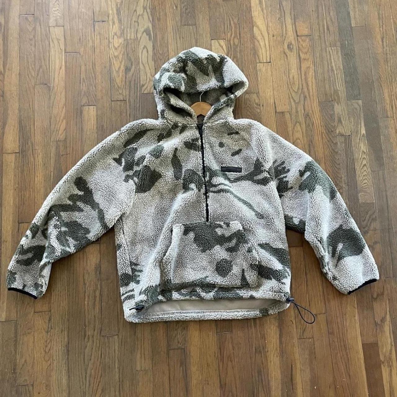 ESSENTIALS half zip camo fleece hoodie #essential... - Depop