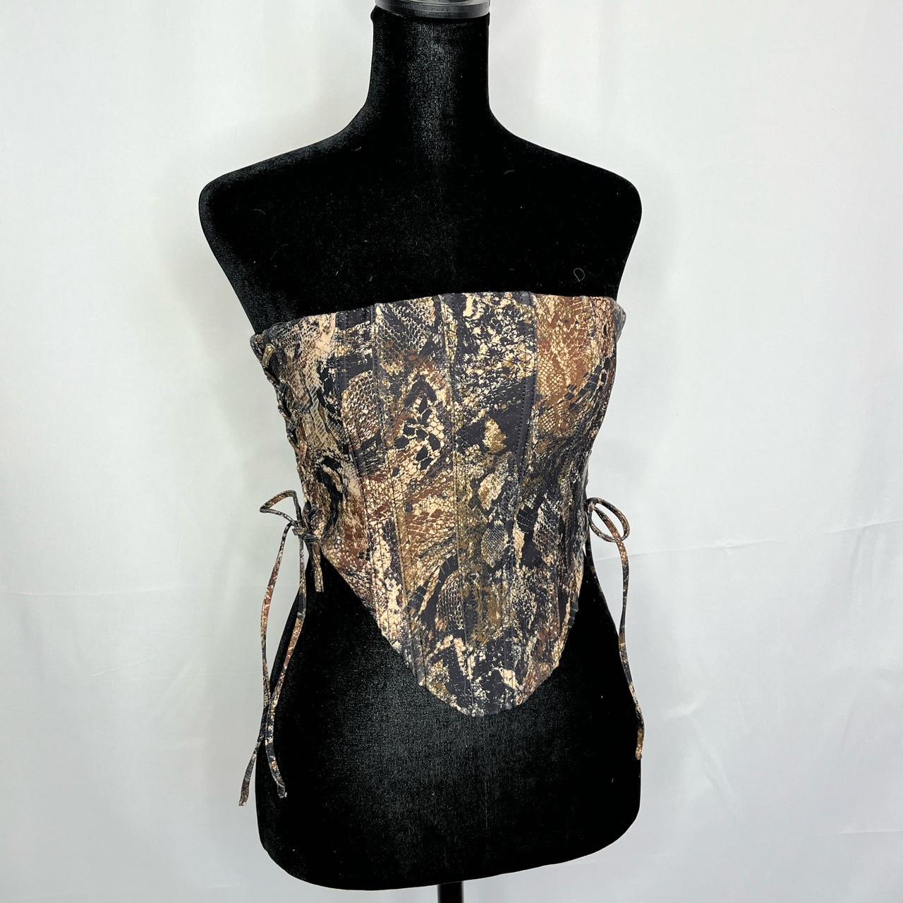 Snake skin color corset ️ Used once Size S - Depop