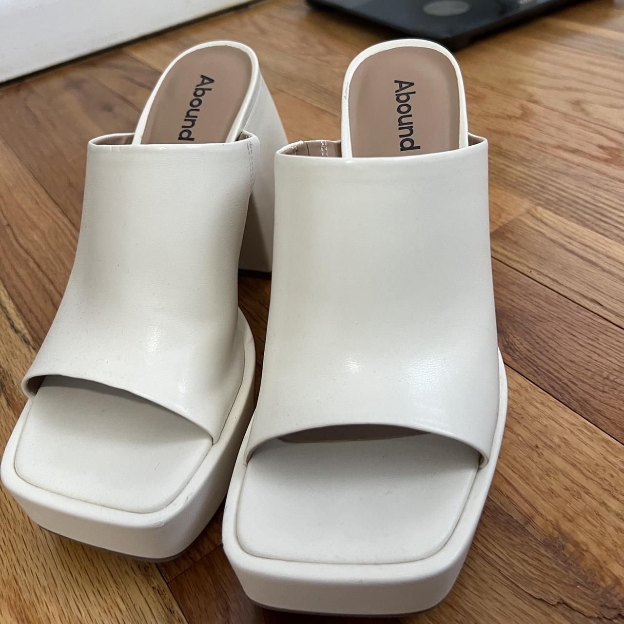 White platform mule sandal Never worn #platform... - Depop