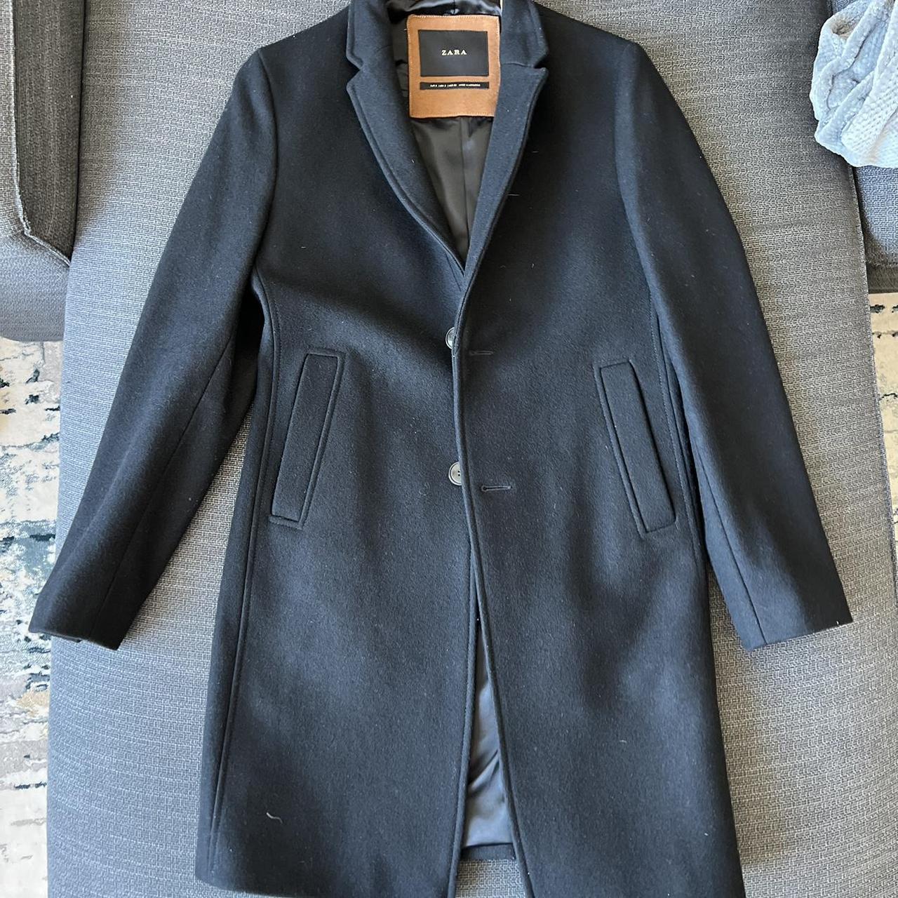 Zara Wool Overcoat Brand new worn once Sz small - Depop