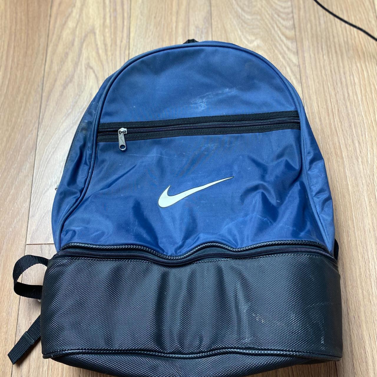 Nike vintage 90s backpack shoe compartment HI... - Depop