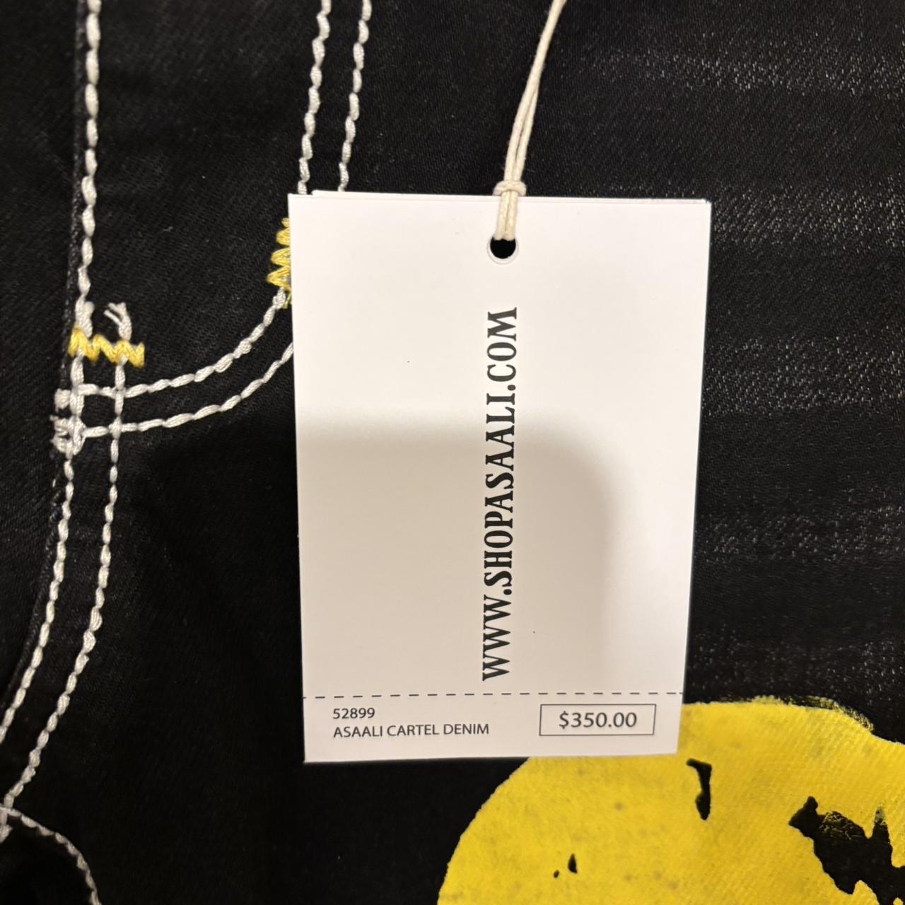 Asaali black and yellow jeans almost new with tags... | Depop