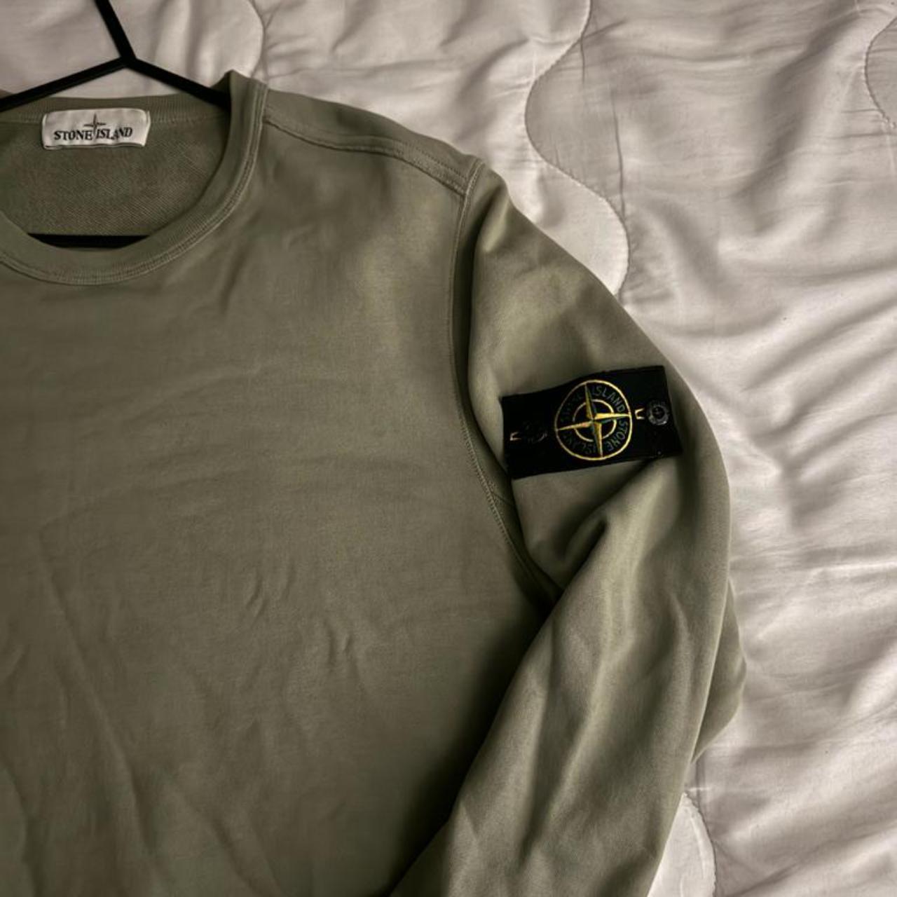 stone island jumper, khaki type colour, bought 3... - Depop