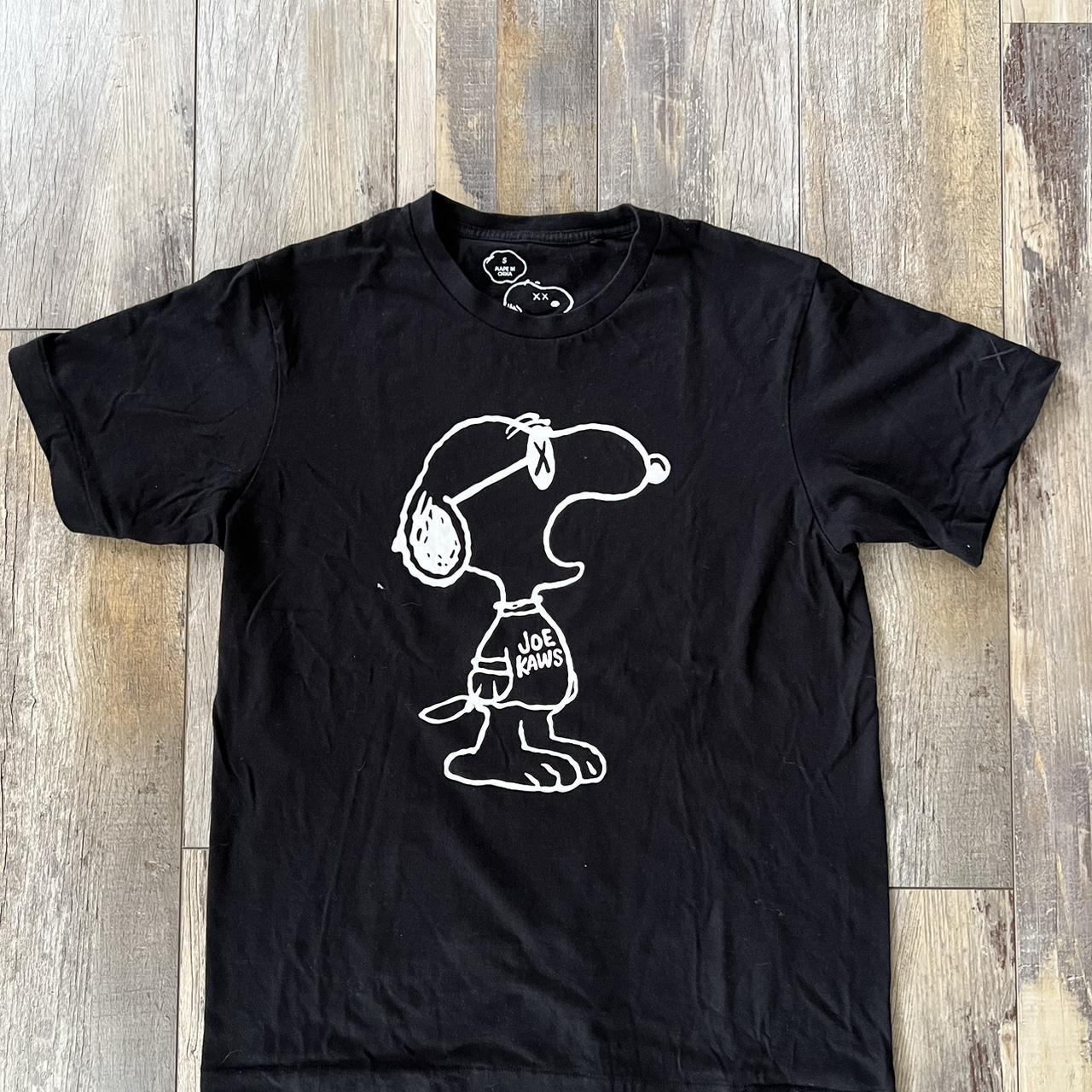 KAWS X Peanuts X Uniqlo T shirt, Snoopy Yawn single... - Depop