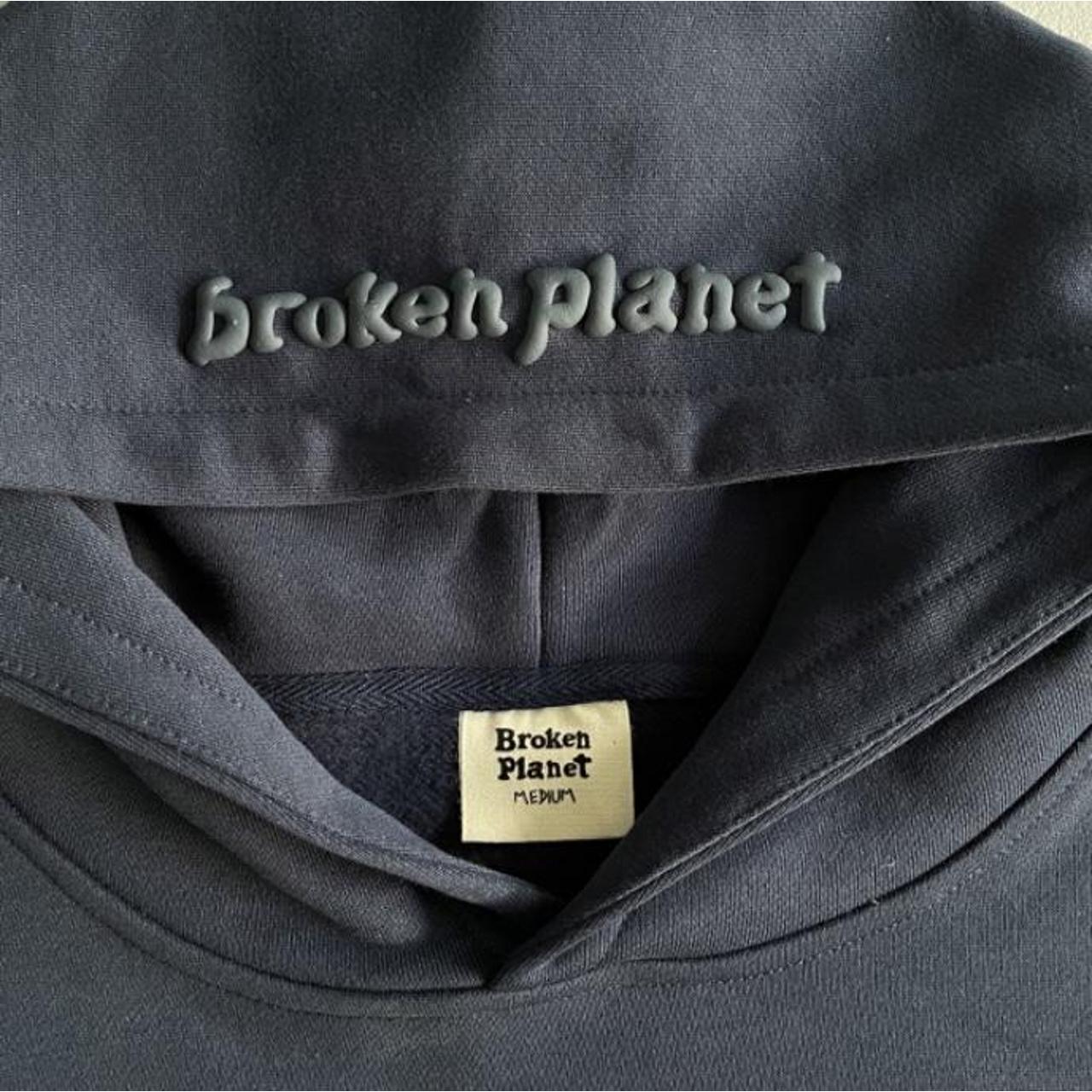 navy blue broken planet hoodie (astral... - Depop