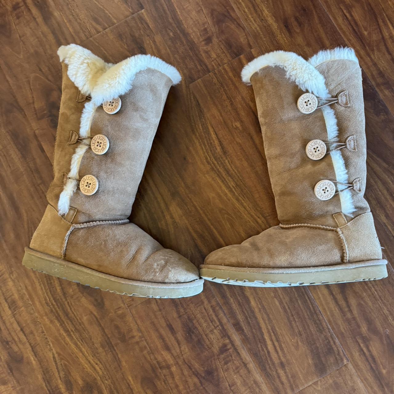 UGG Boots with buttons size 8 - Depop