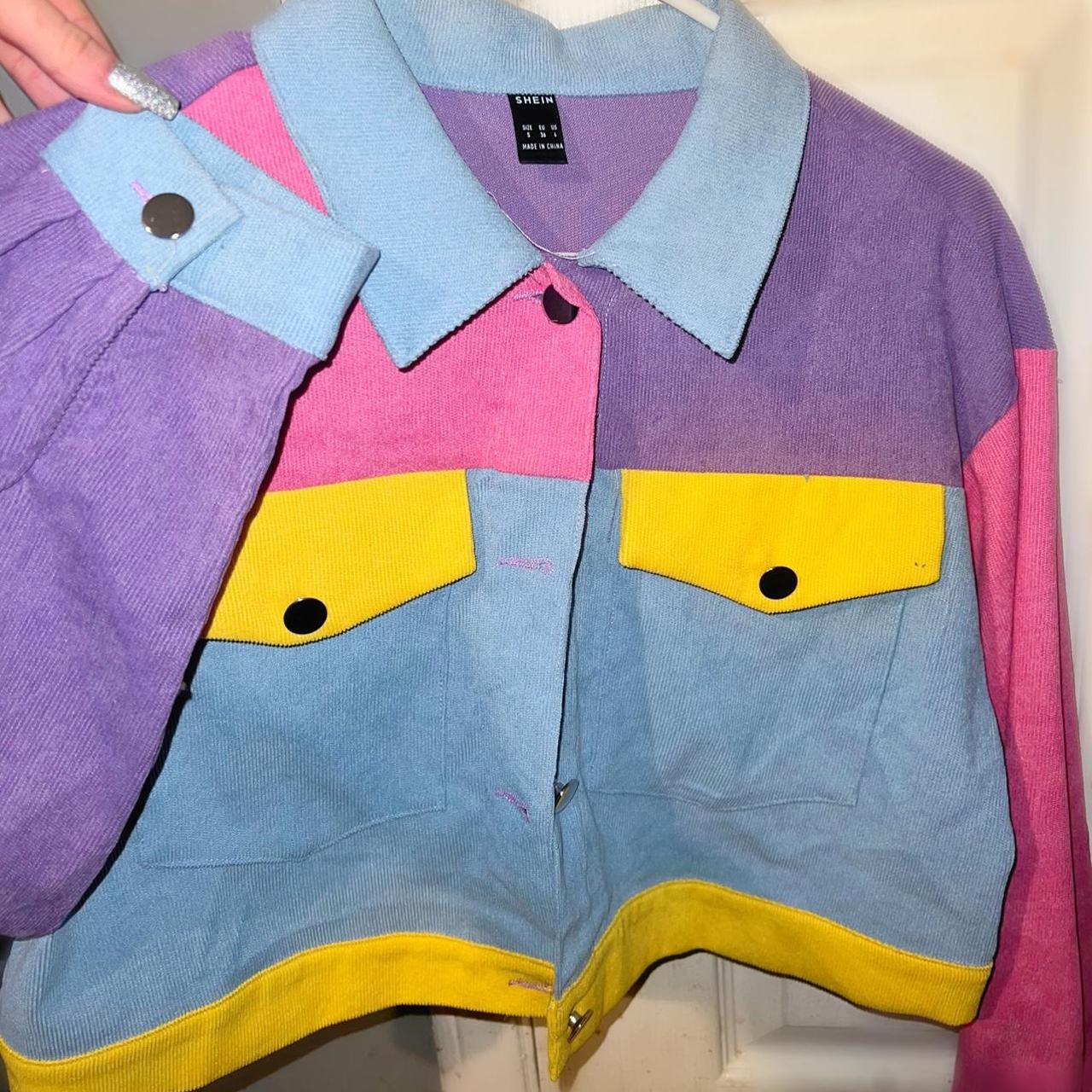 Colorful button up jacket! 💗light weight; no flaws - Depop