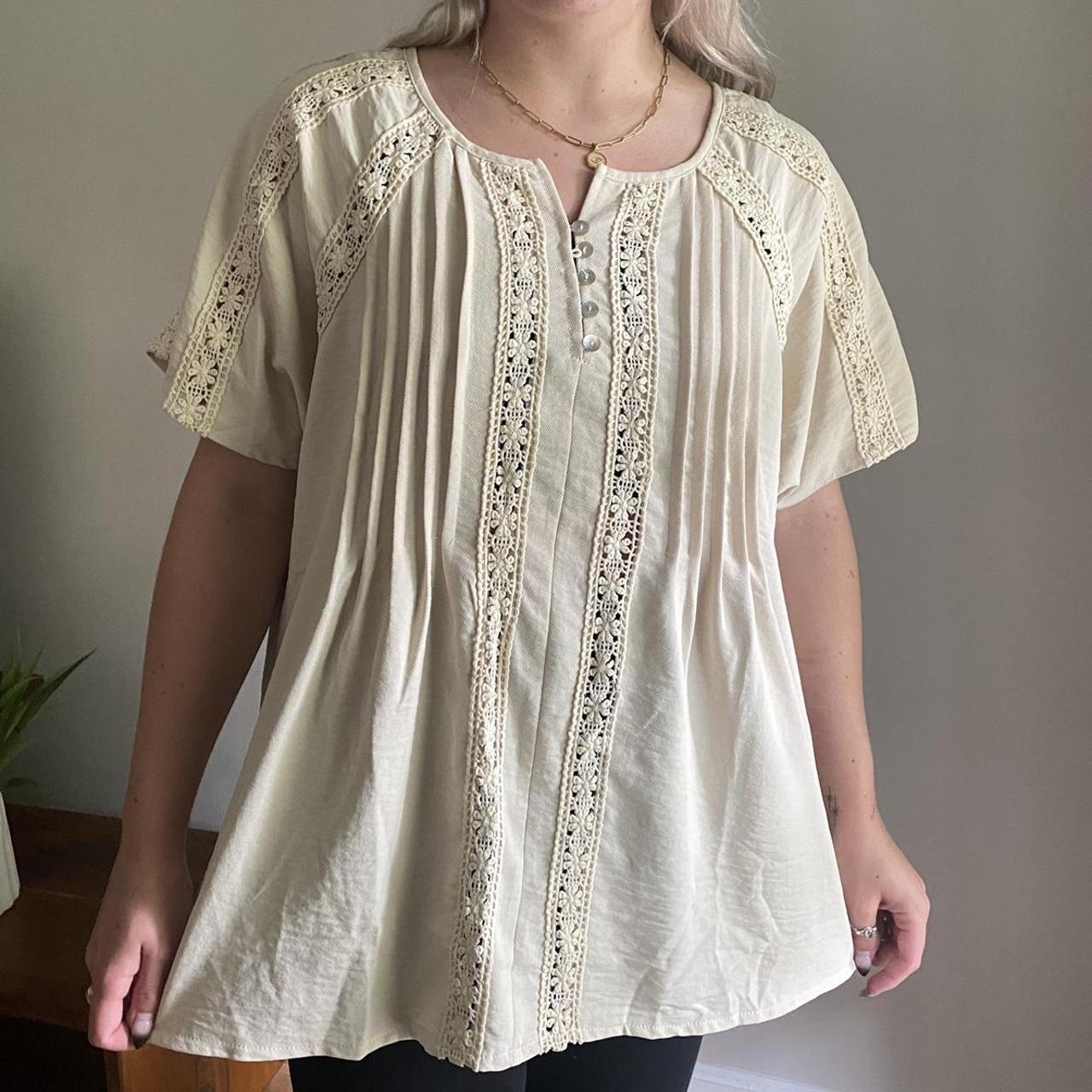 Unique floral boho oversized blouse #tunic... - Depop