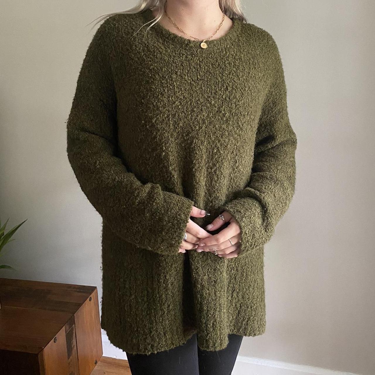 Oversized moss green sweater #oversizedsweater... - Depop