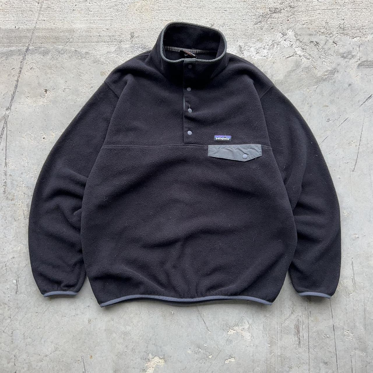 Vintage Patagonia FA16 Black Synchilla Snap-T Fleece... - Depop