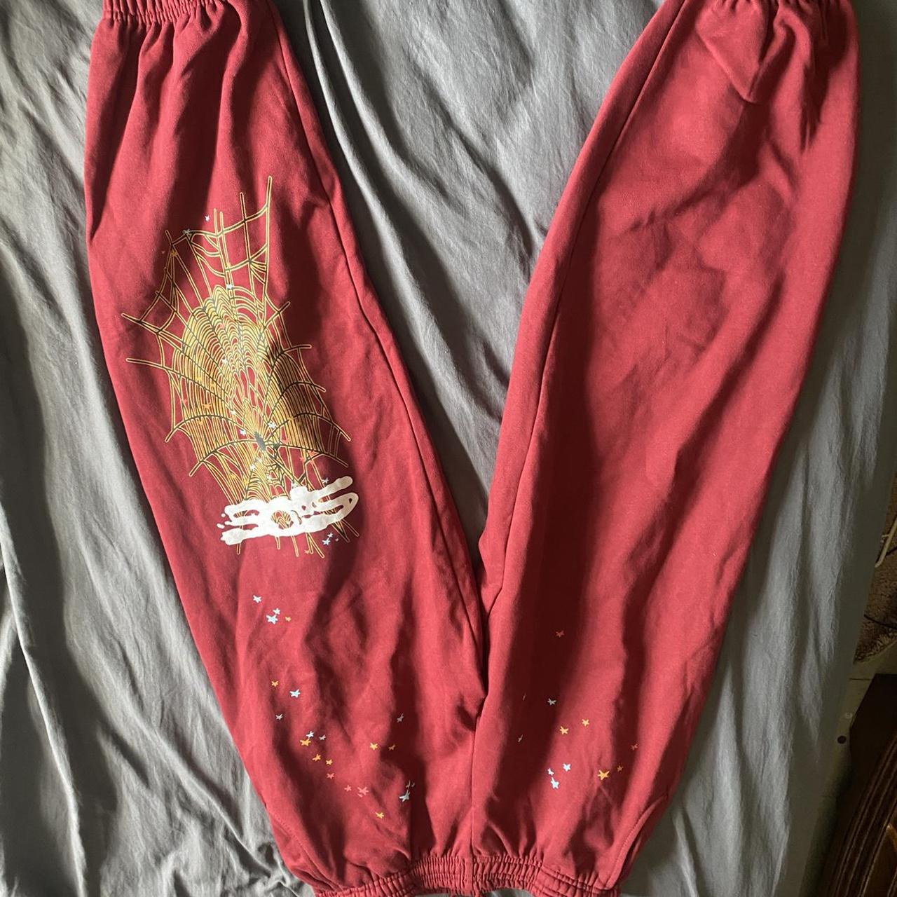 Red Sp5der sweatpants - Depop