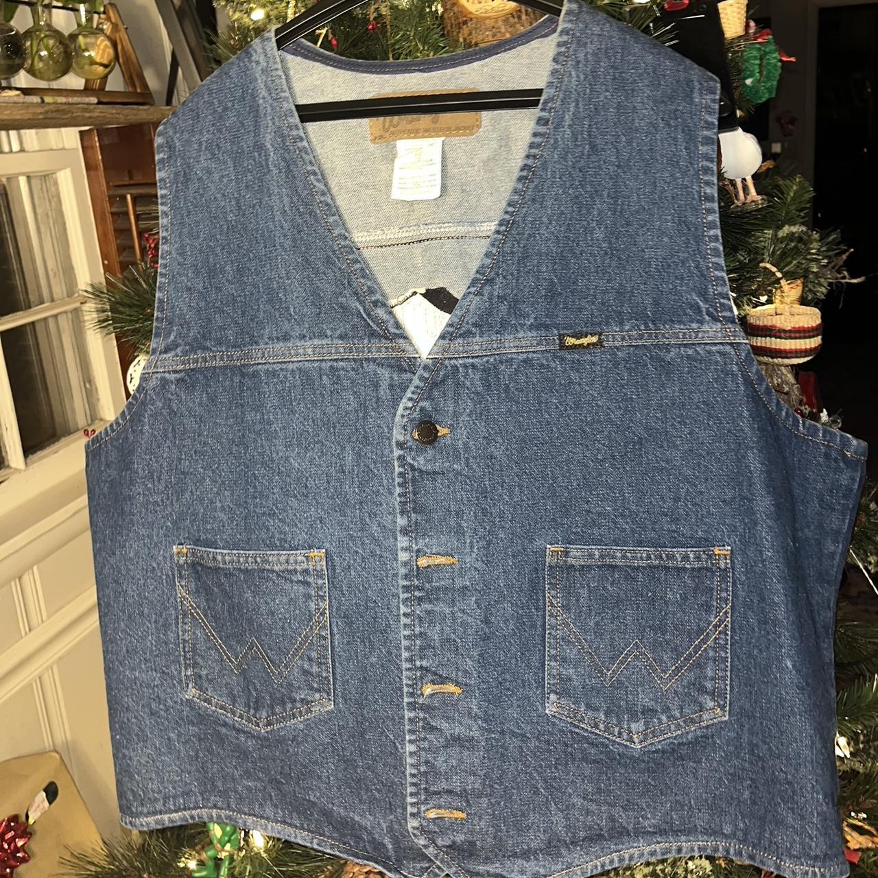 Wrangler Denim Vest Motorcycle vest with Harley... - Depop