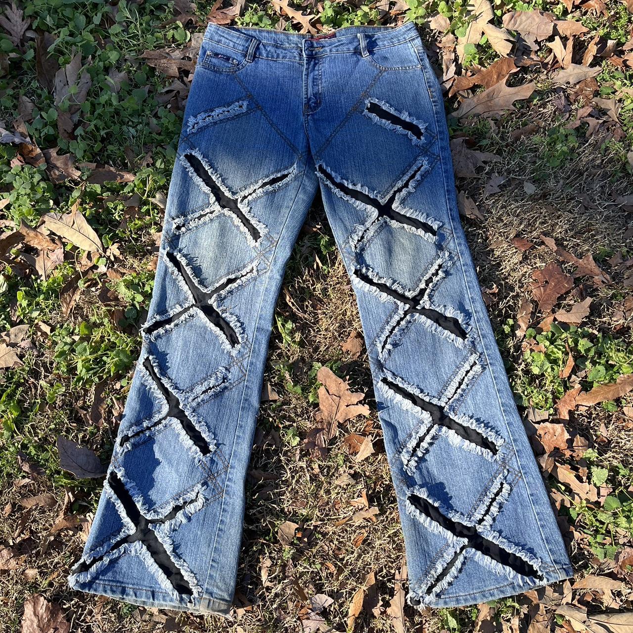 Y2k Insane all over x custom style jeans Made by... - Depop