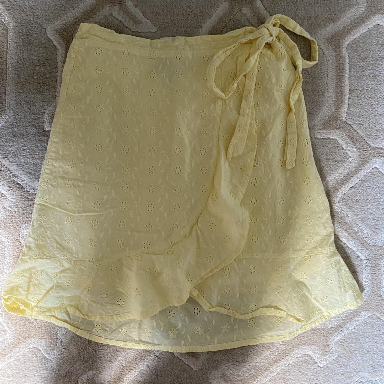 Derek Heart Eyelet Skirt Yellow eyelet skirt - Depop
