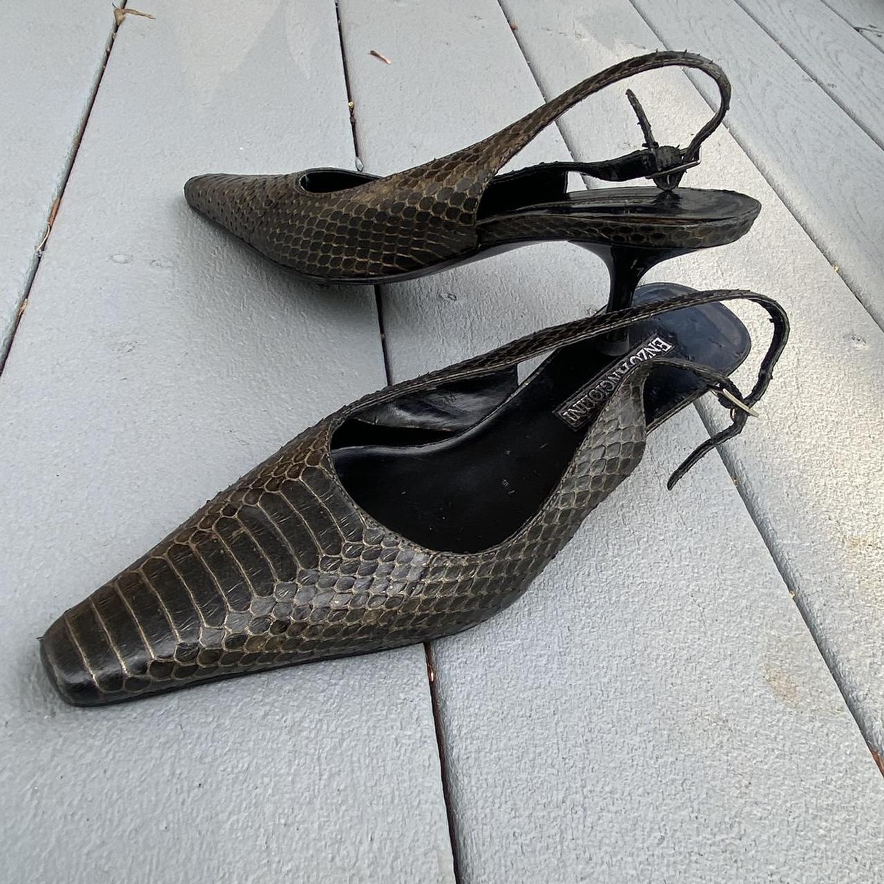 Heels by Enzo Angiolini, square toes, skin feels... - Depop