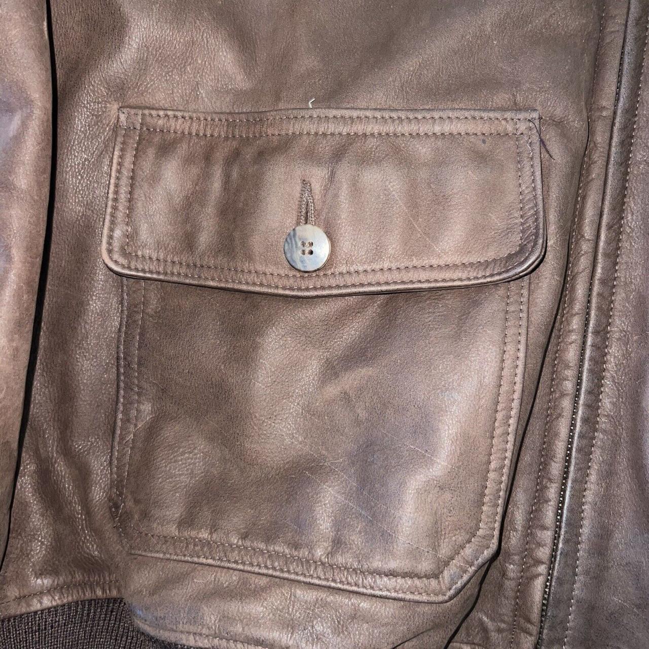 Vintage GOLDEN BEAR Leather Wool Lined Jacket USA... - Depop