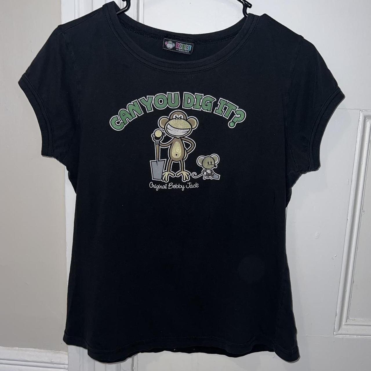 Bobby Jack Monkey Mouse Graphic Ringer Women's Shirt... - Depop