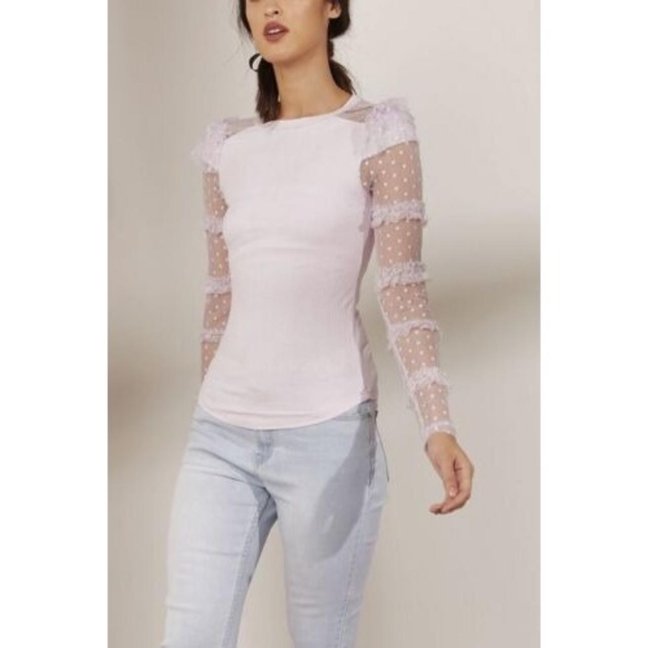 NWT Free People Kiss Kiss S Lace Ruffle Long Sleeves... - Depop