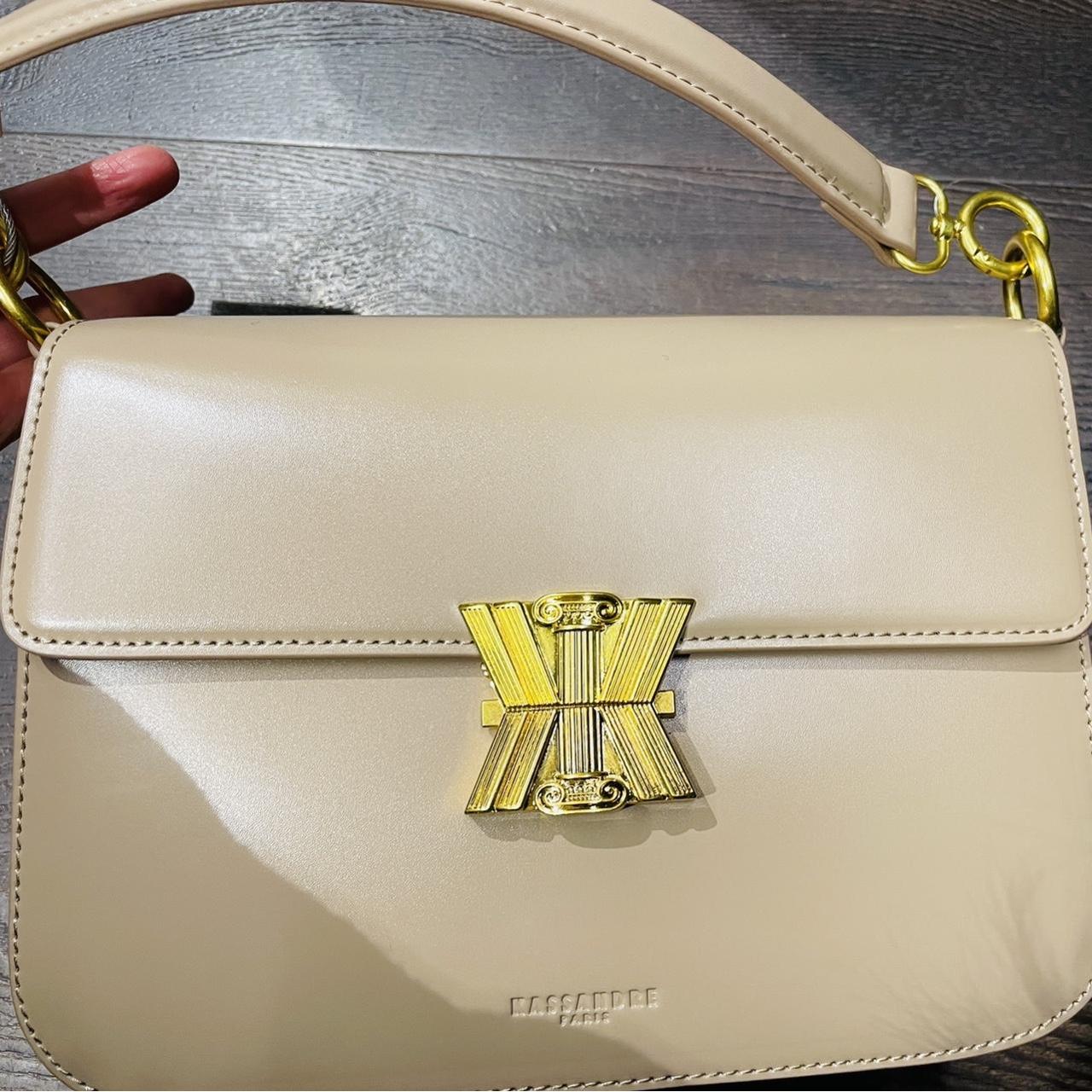 shoulder bag, kassandre handbag, cream leather bag,... - Depop