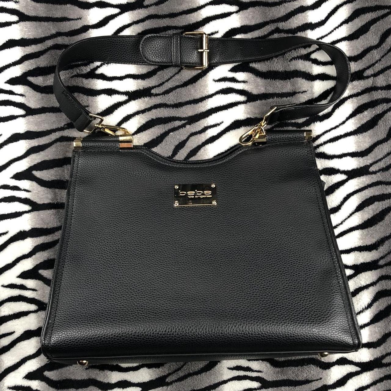 - Bebe Black Handbag •Gorgeous faux leather... - Depop