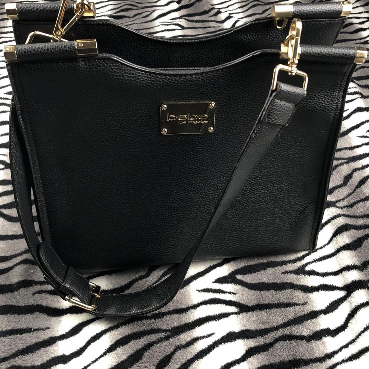 - Bebe Black Handbag •Gorgeous faux leather... - Depop