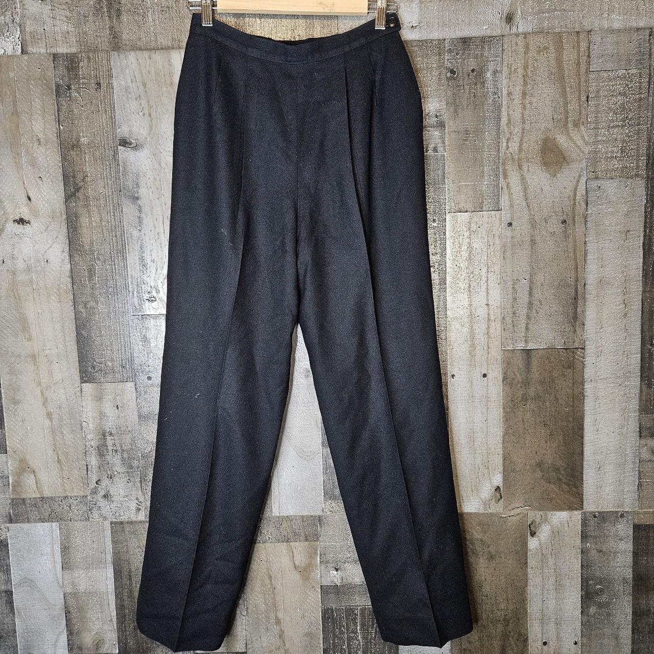 Women's Pendleton Black Slacks Virgin Wool Vintage... - Depop