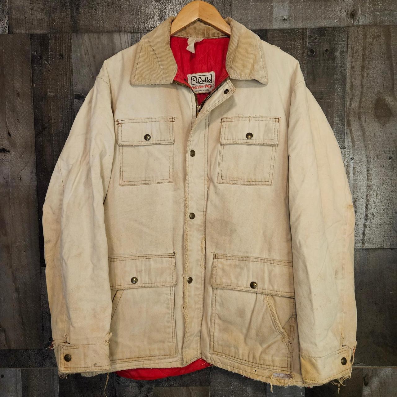 Vintage Distressed Chore Coat Jacket Distressed... - Depop