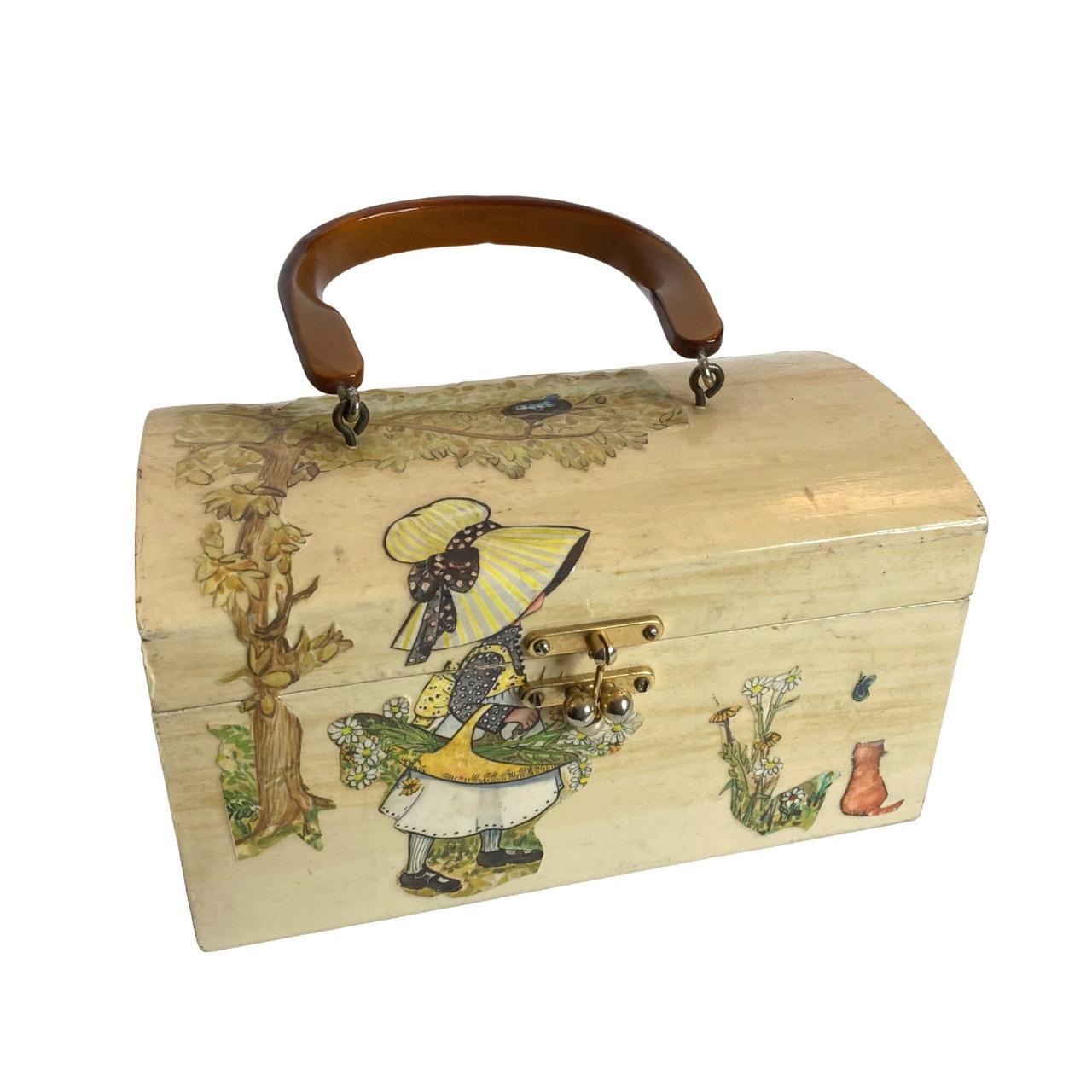 Wooden Box Purse Vintage Decoupage Garden Holly... - Depop