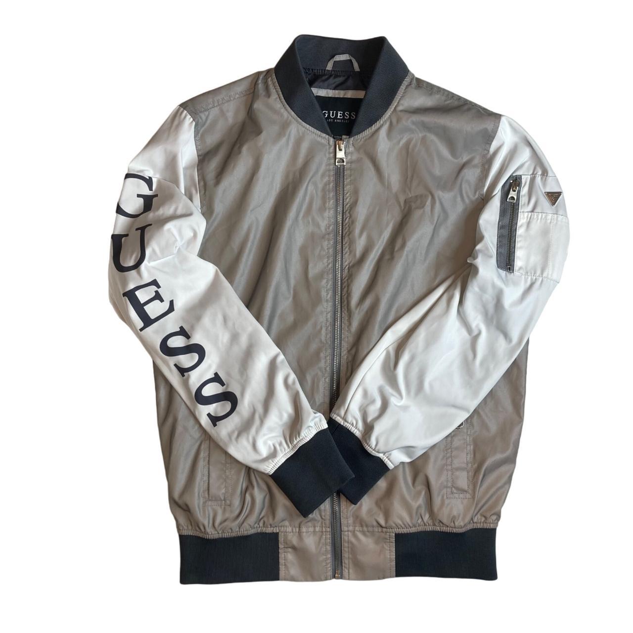 Guess Jacket Mens S Silver with very subtle... - Depop