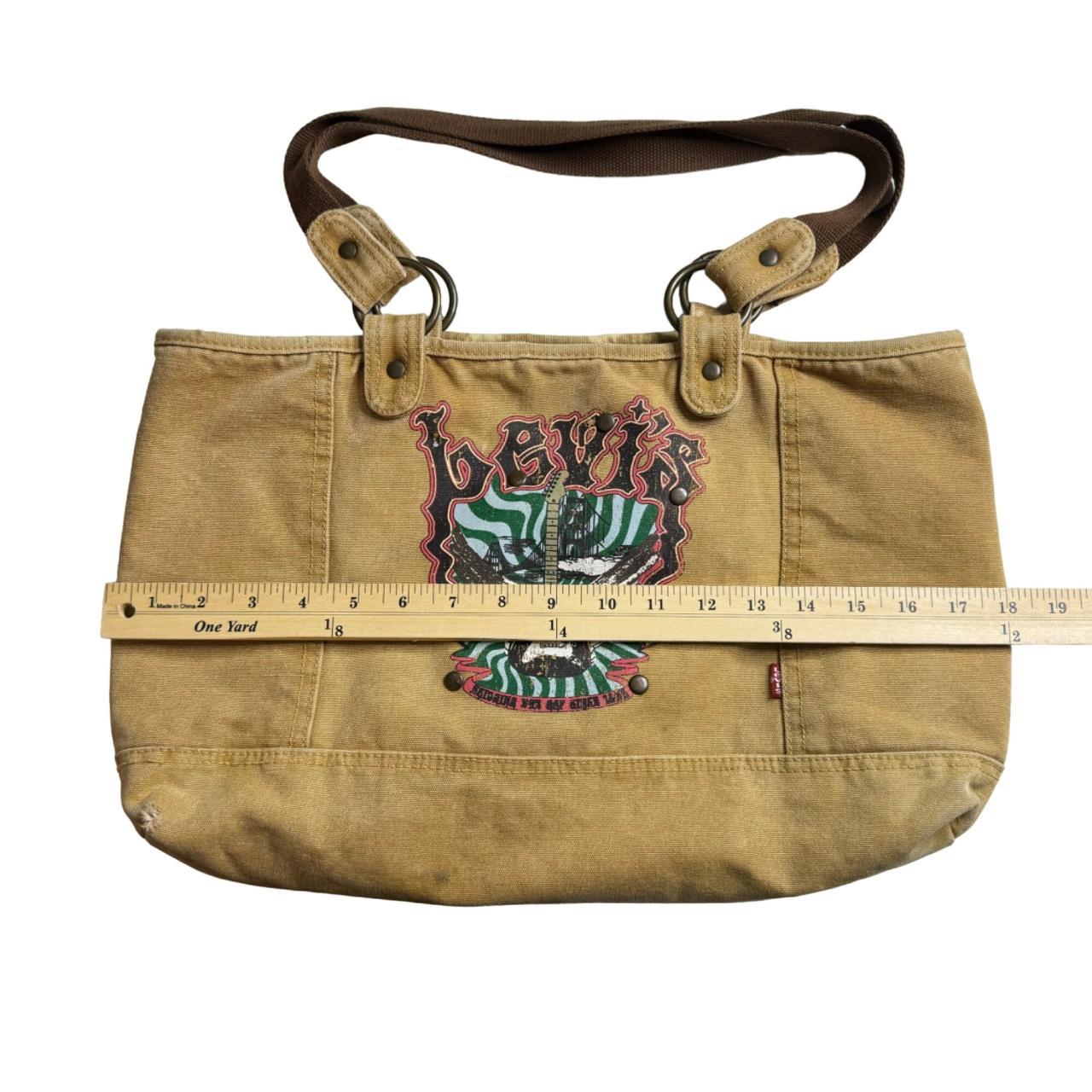 Vintage Levis Canvas Small Tote / Purse Bag Brown... - Depop