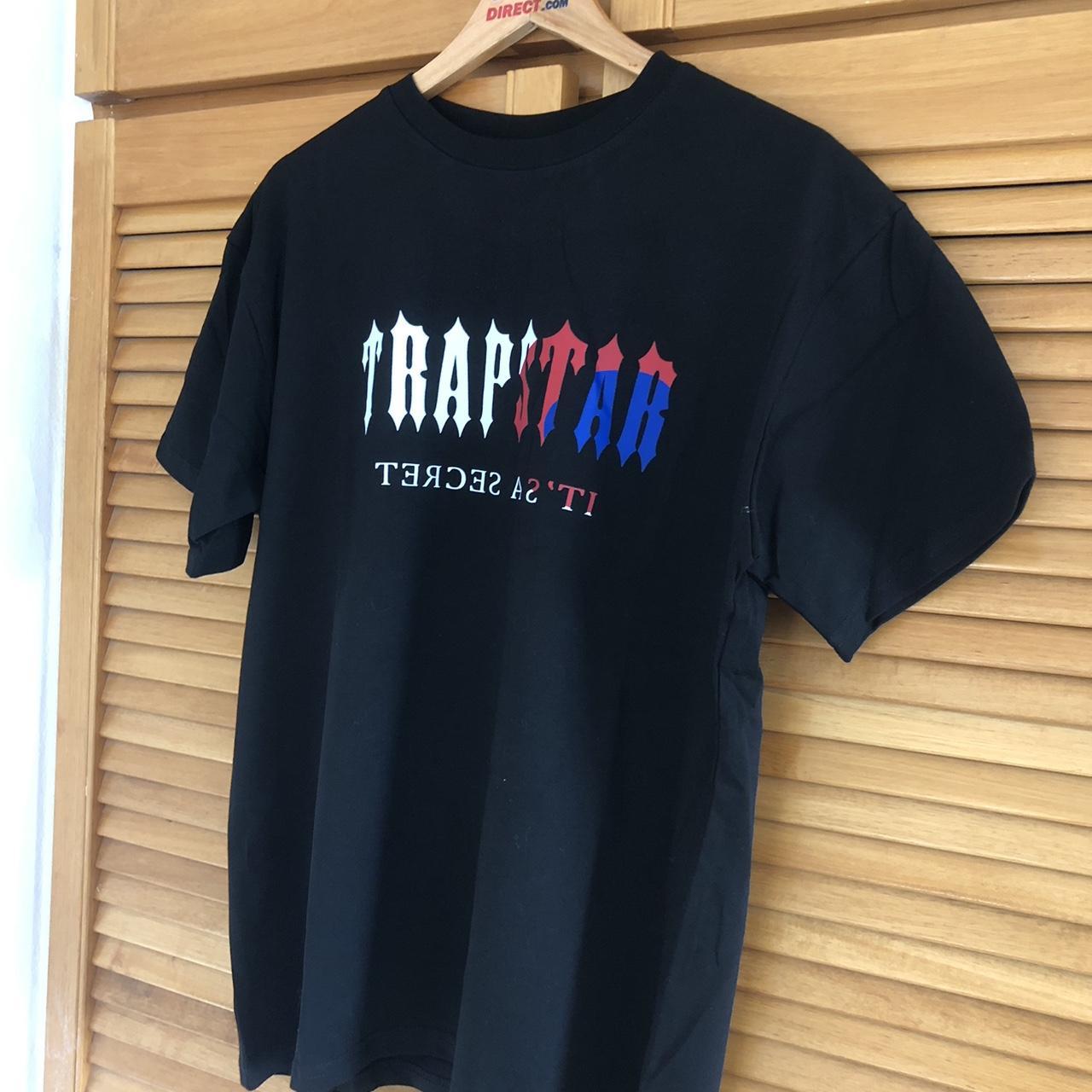 Trapstar tricolour chest print t shirt black mens... - Depop