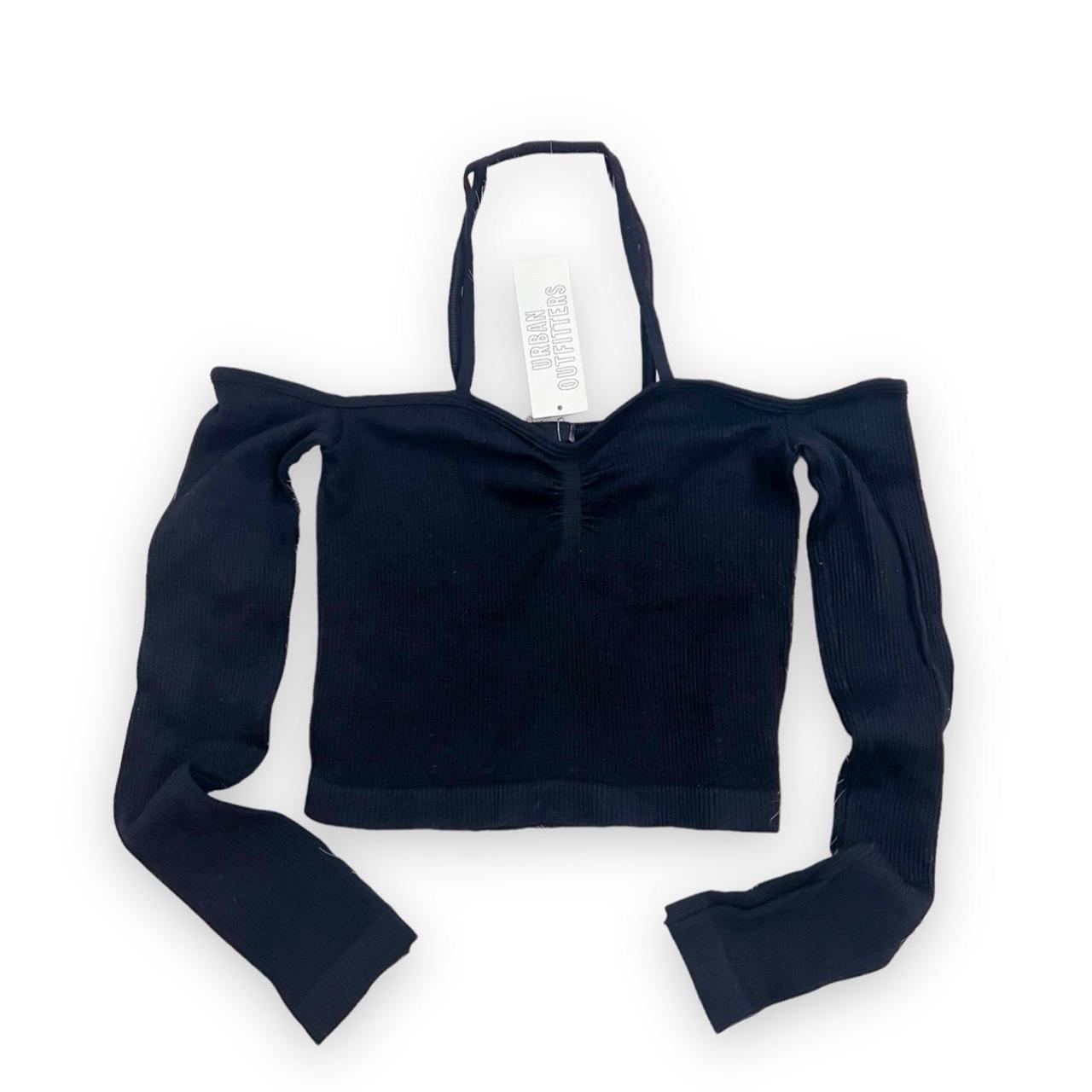 Urban Outfitters Seamless Black Ribbed Halterneck Depop