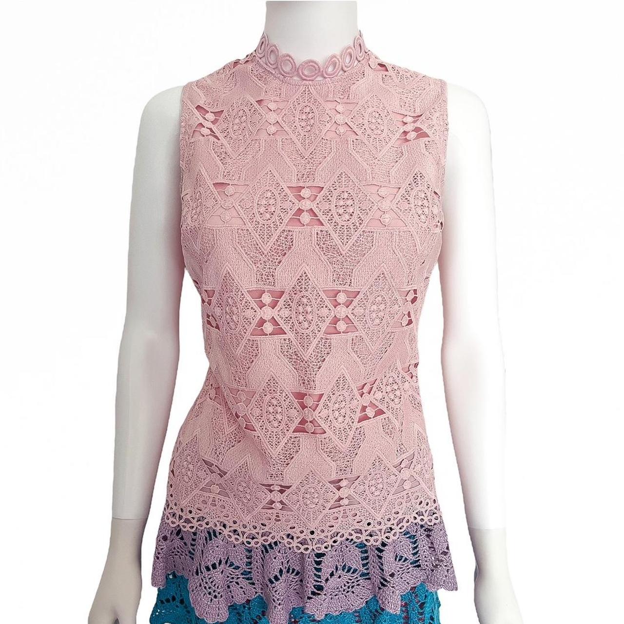 Principles by Ben de Lisi geometric baby pink top... - Depop