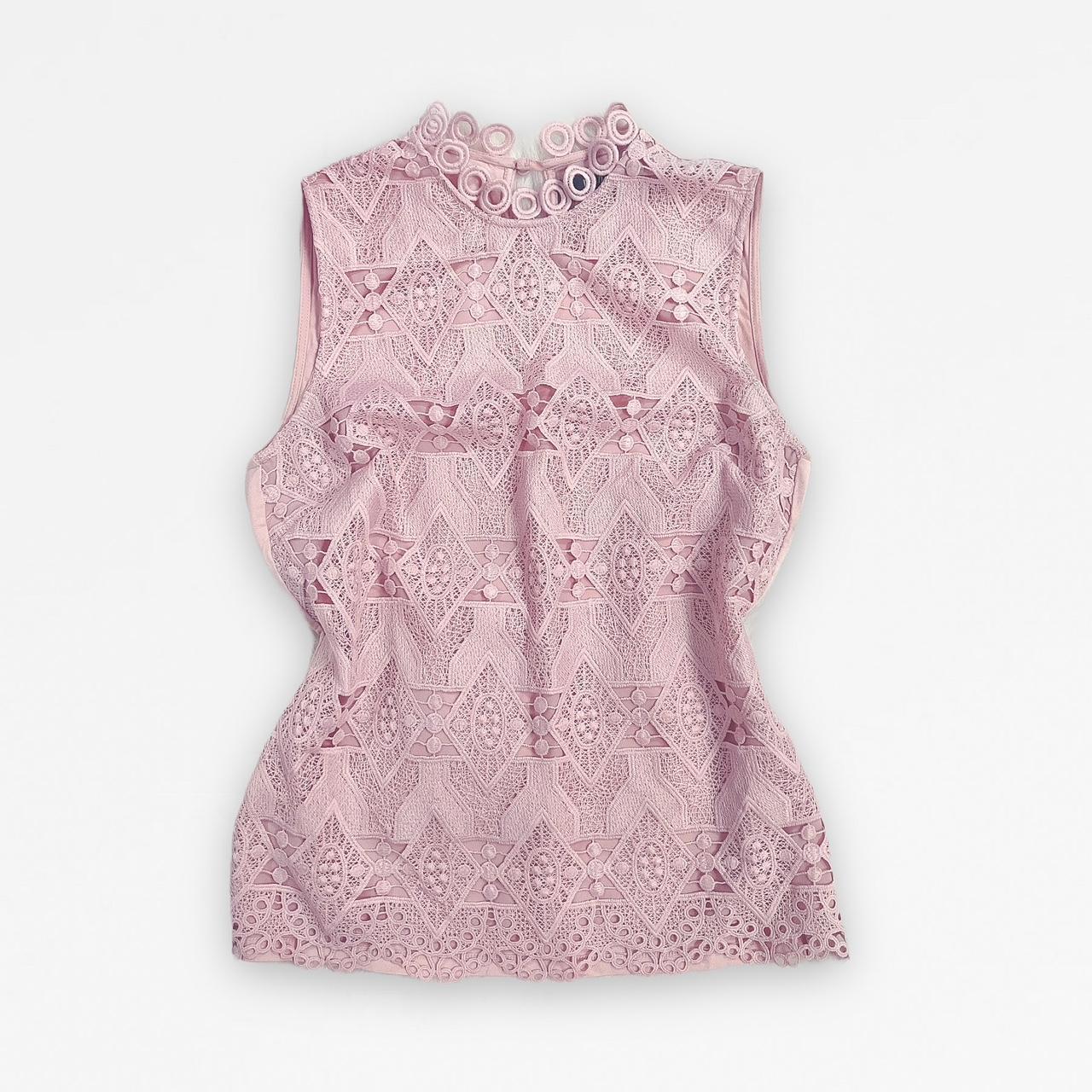 Principles by Ben de Lisi geometric baby pink top... - Depop