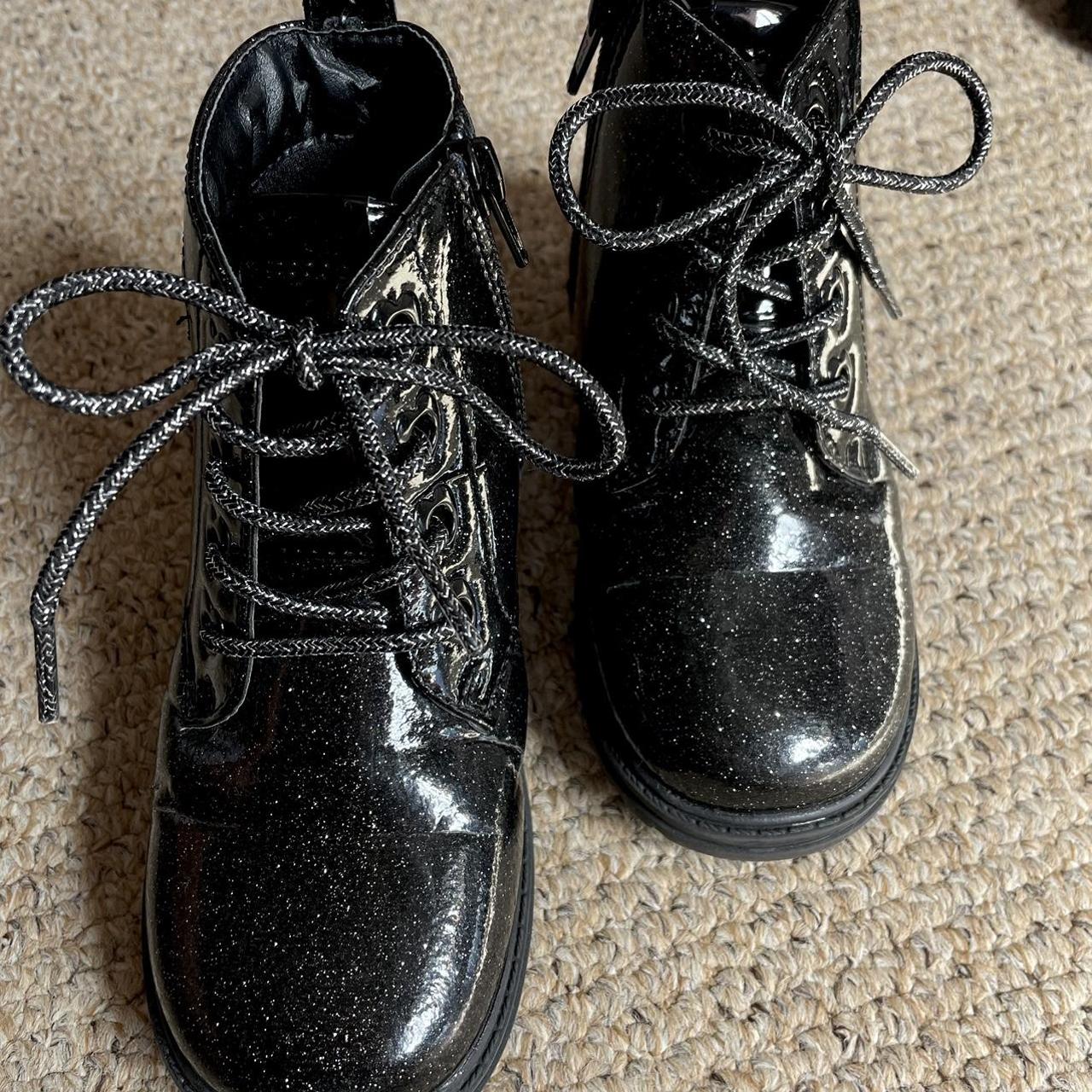 George Black glittery boots size 10/EU28 Laced... - Depop